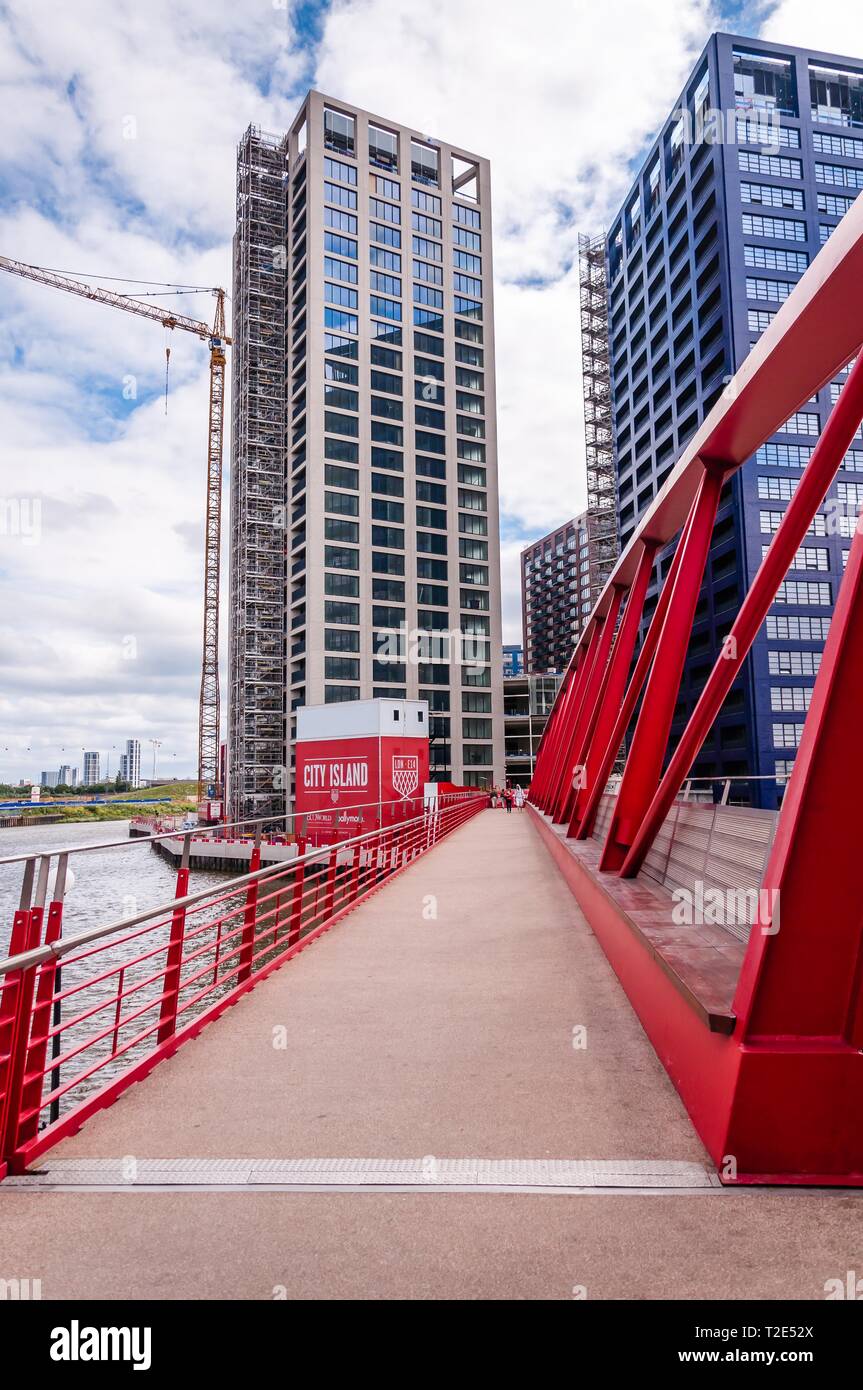 Canning Town regeneration and the London City Island footbridge London ...