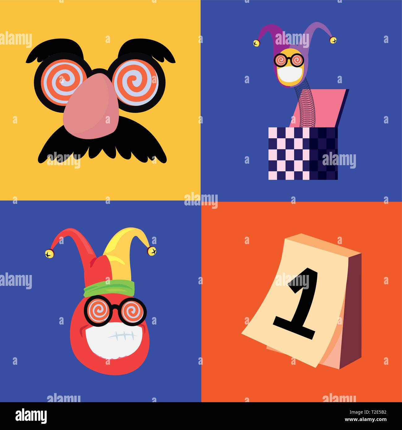 april fools day pranks set vector illustration Stock Vector Image & Art ...