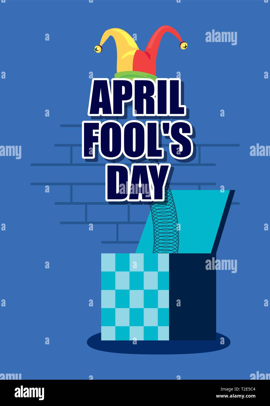 april fools day prank box poster vector illustration Stock Vector Image ...