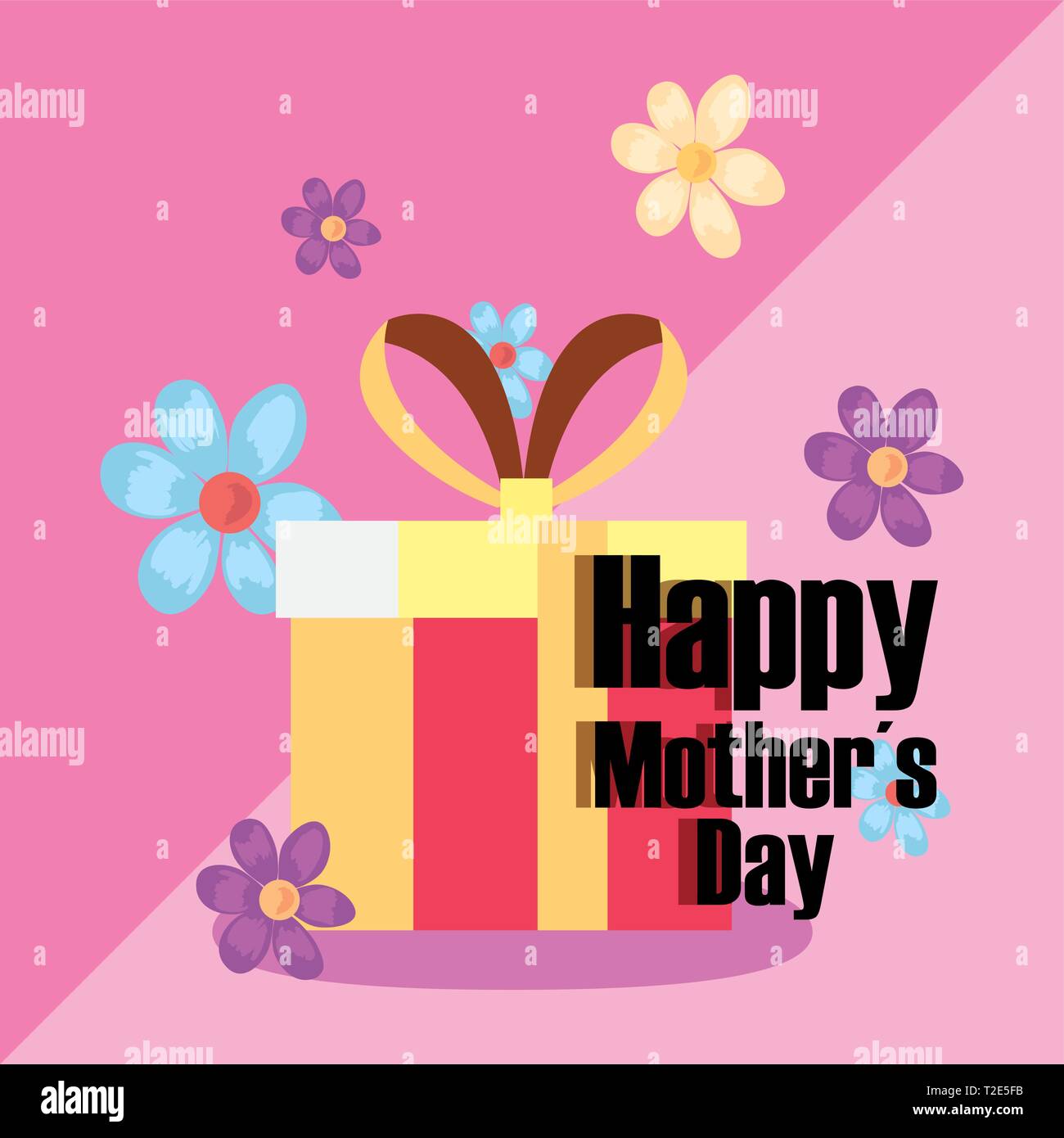 happy mothers day gift box decoration vector illustration Stock Vector ...