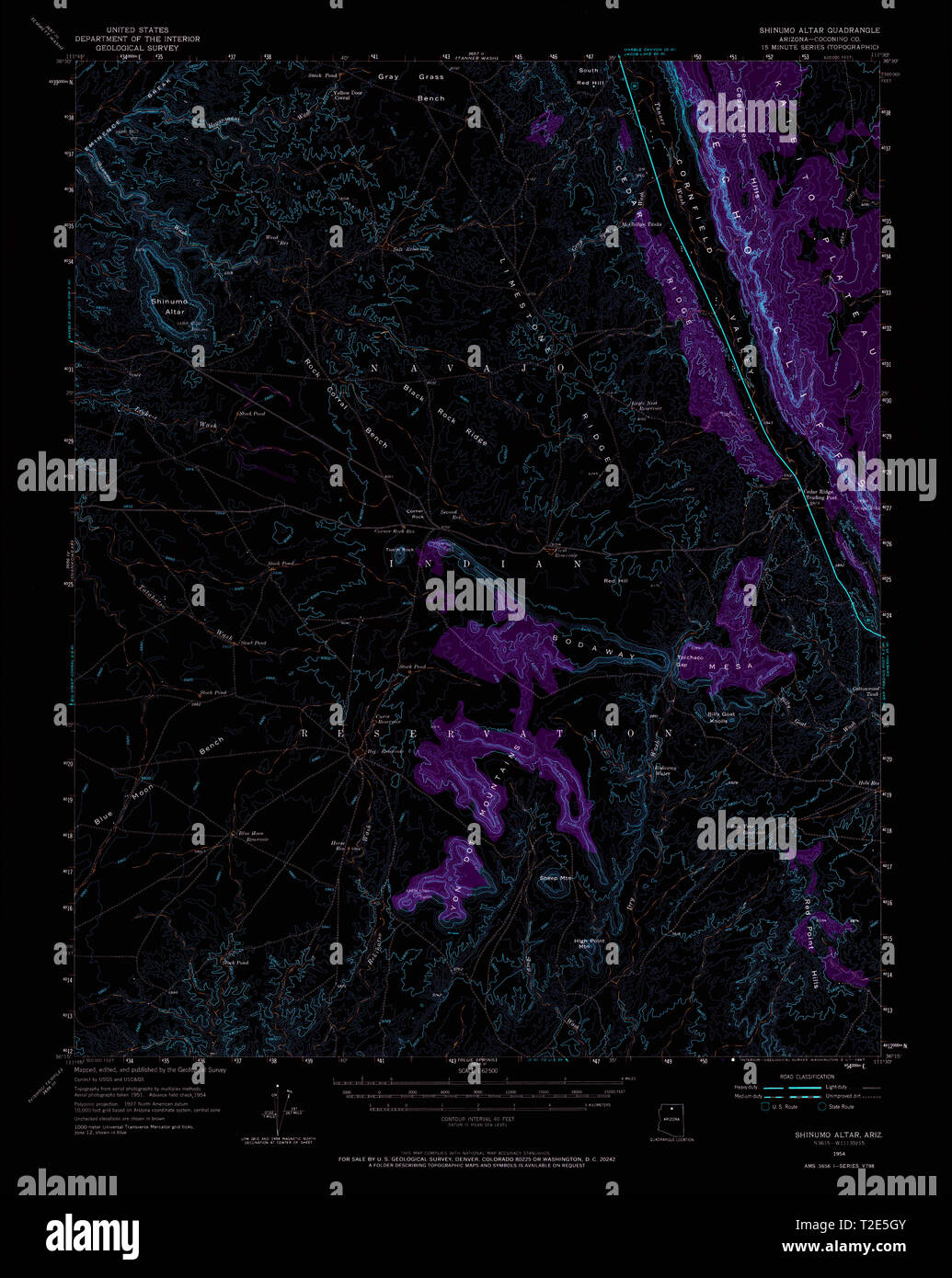 USGS TOPO Map Arizona AZ Shinumo Altar 315037 1954 62500 Inverted ...