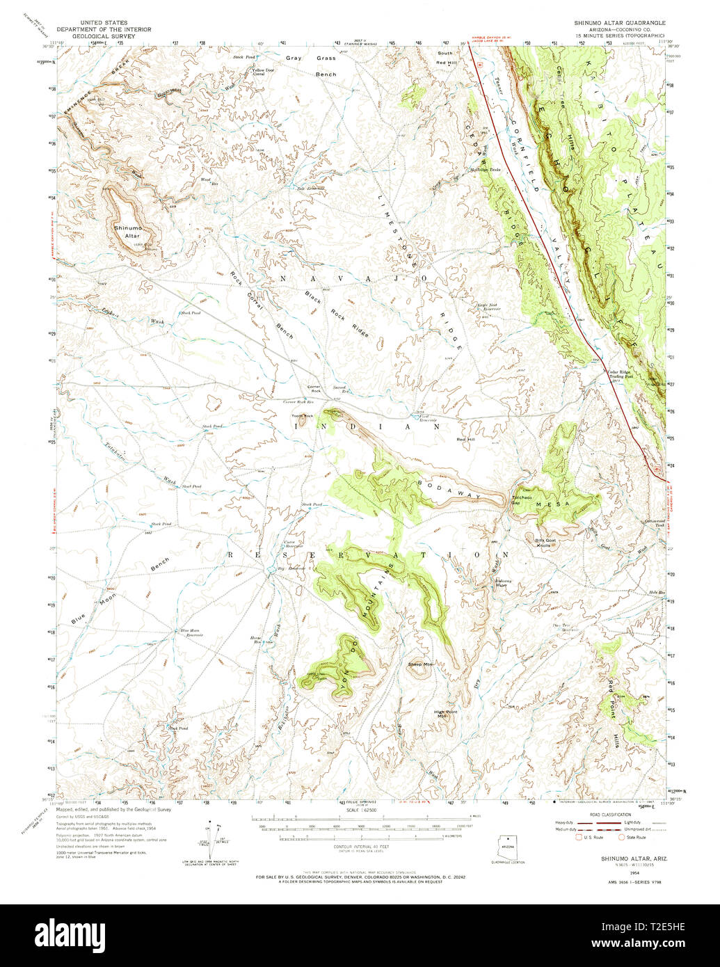 USGS TOPO Map Arizona AZ Shinumo Altar 315037 1954 62500 Restoration ...