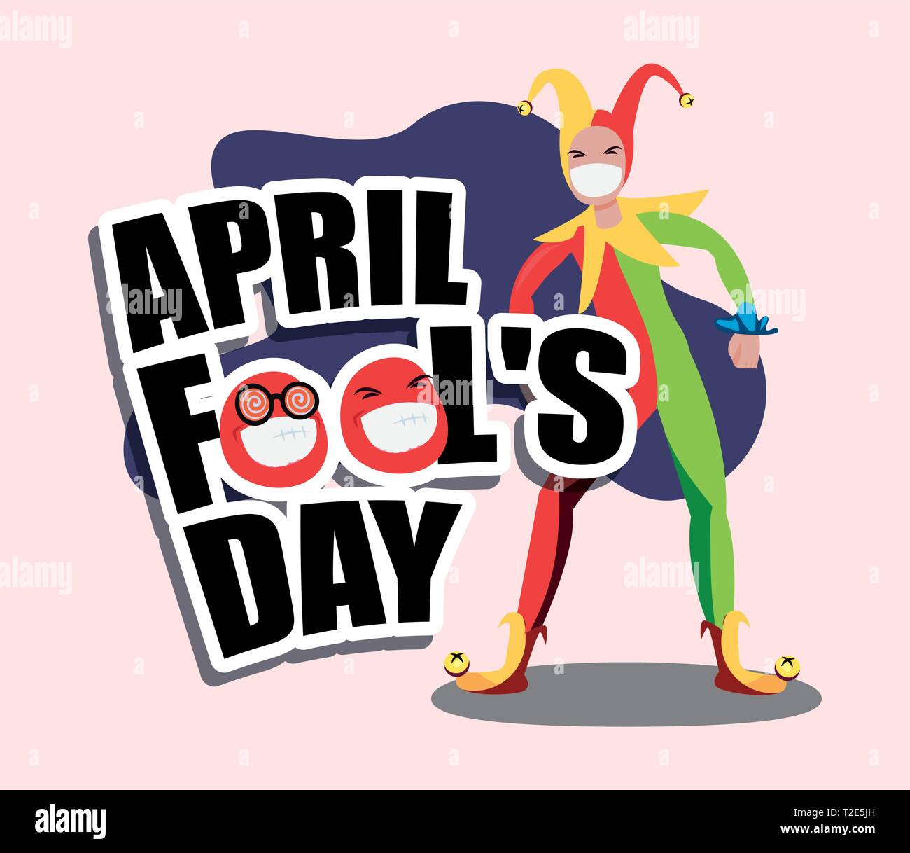 april fools day joker comic poster vector illustration Stock Vector ...
