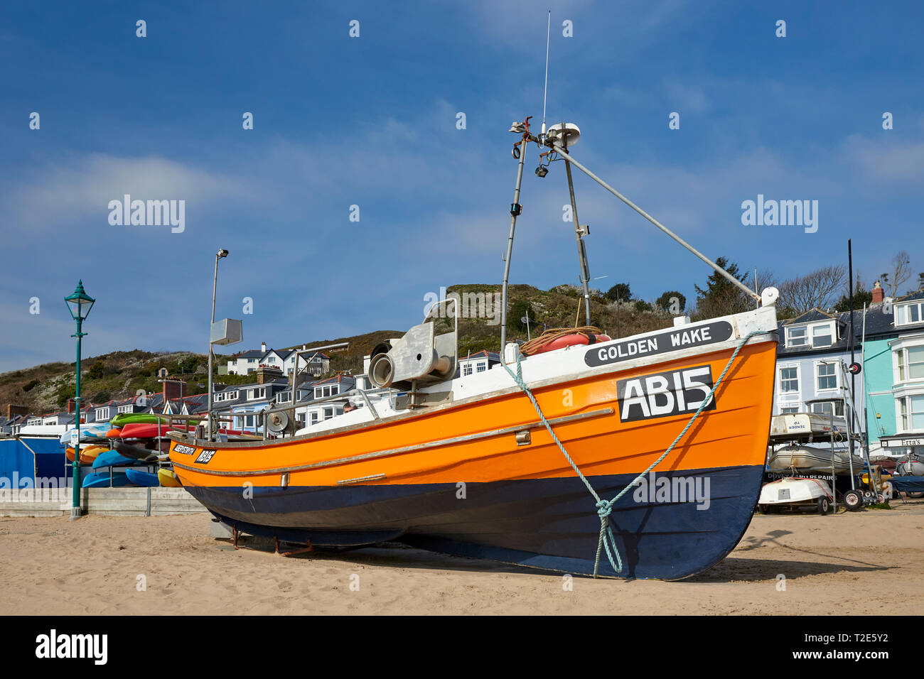 Fishing Boat Aberdovey Gwynedd Wales UK Stock Photo - Alamy