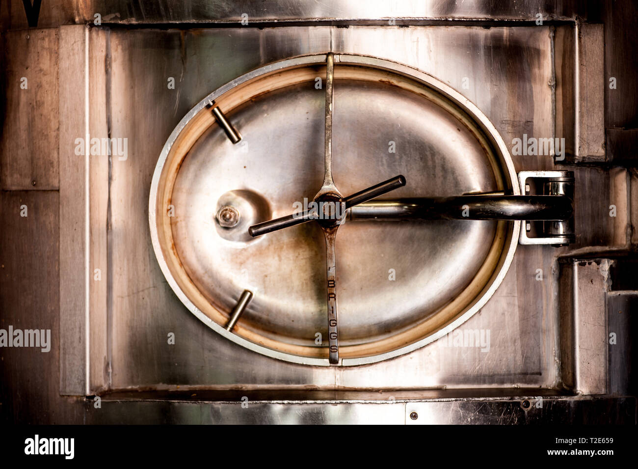 Brewery vat door Stock Photo - Alamy