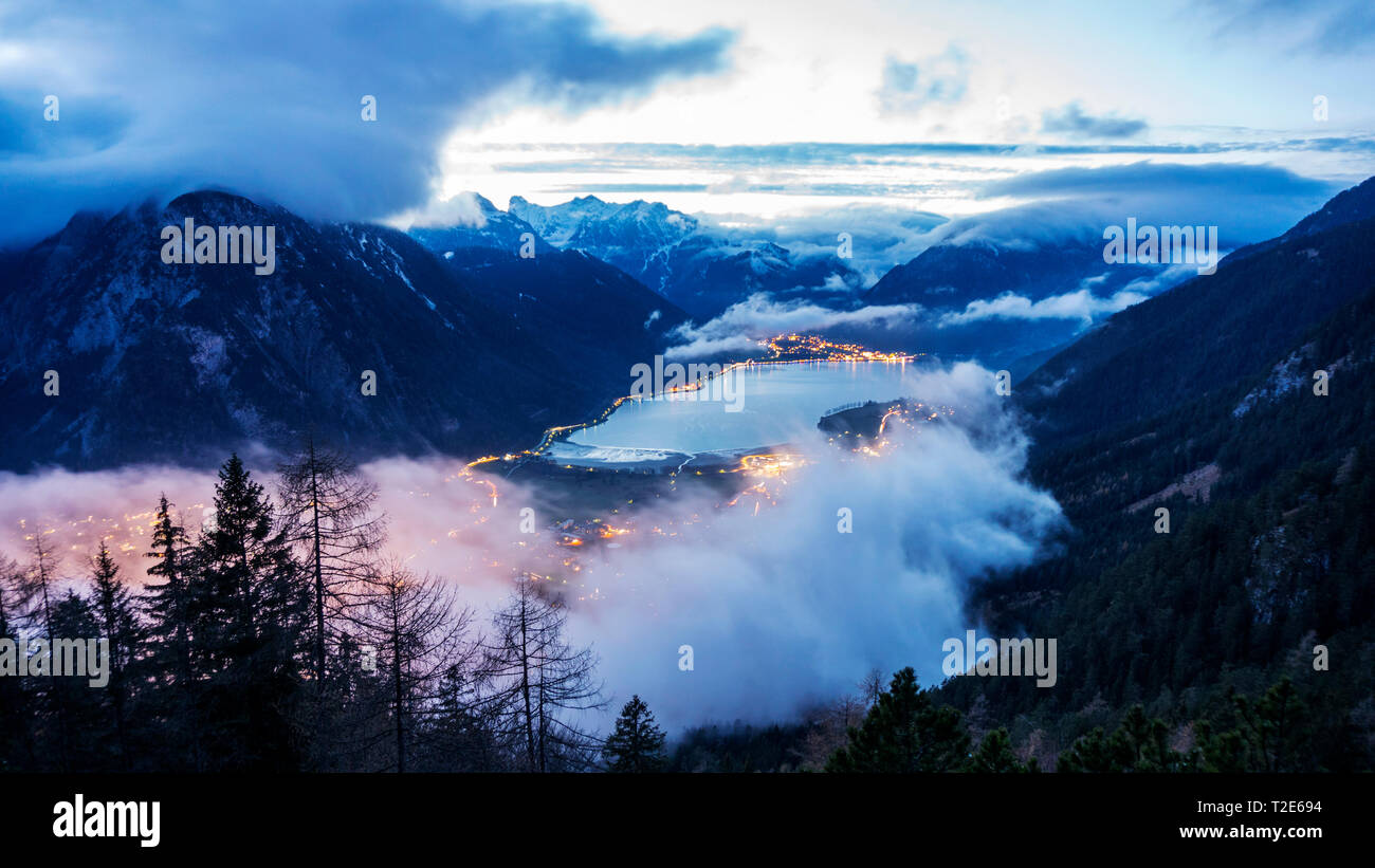 Mountain lake at nightfall Stock Photo - Alamy