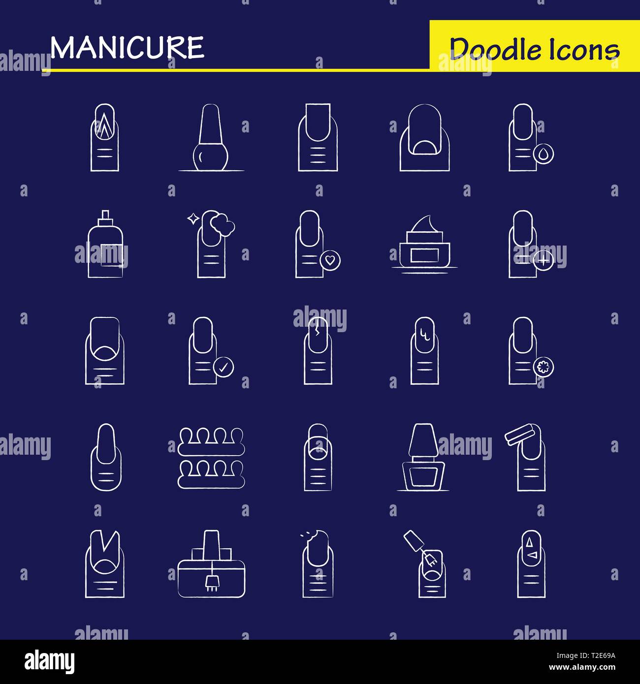 Manicure Hand Drawn Icon Pack For Designers And Developers. Icons Of ...