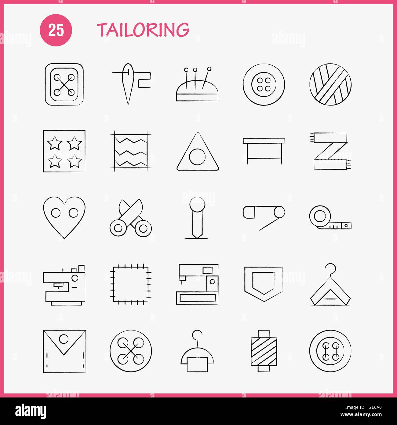 Tailoring Hand Drawn Icon Pack For Designers And Developers. Icons Of ...