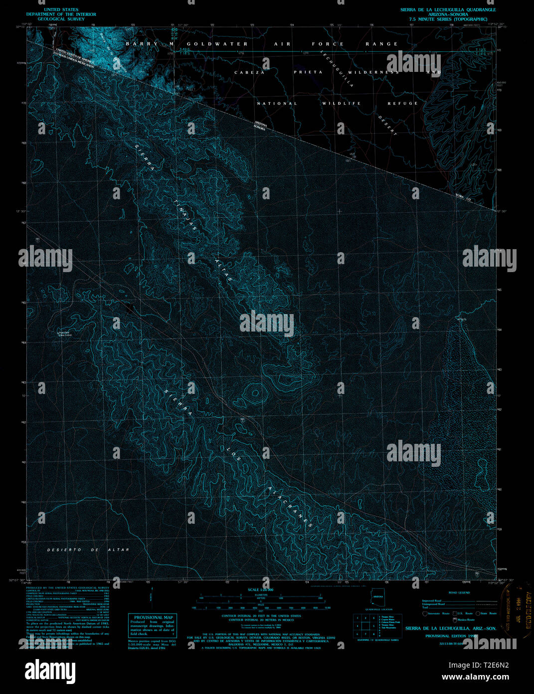 USGS TOPO Map Arizona AZ Sierra De La Lechuguilla 313377 1990 24000 ...