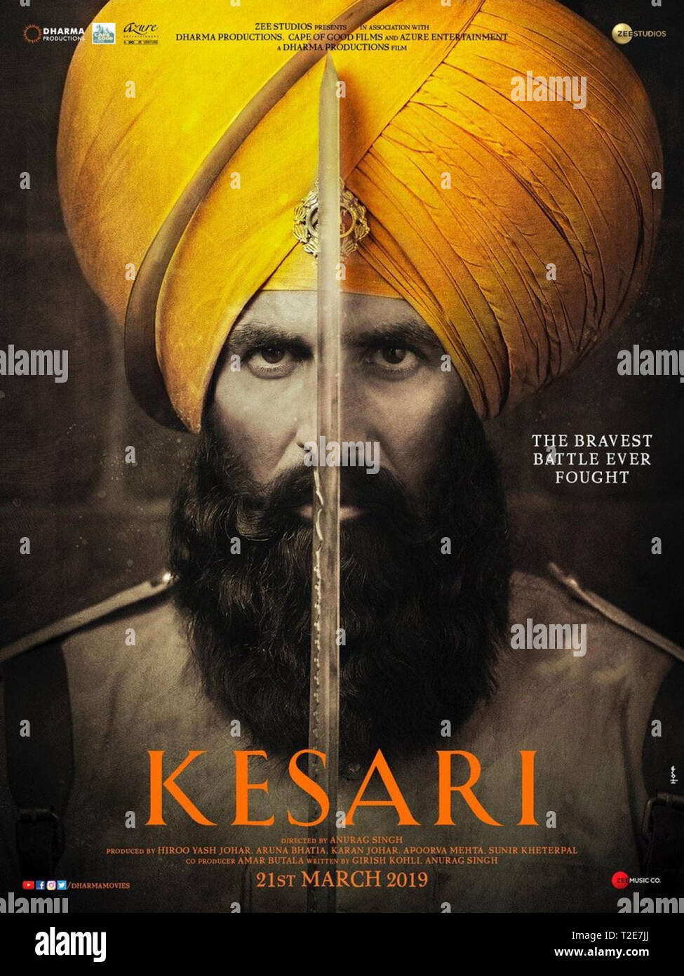 KESARI, Indian poster, Akshay Kumar, 2019. © Zee Studios / courtesy ...