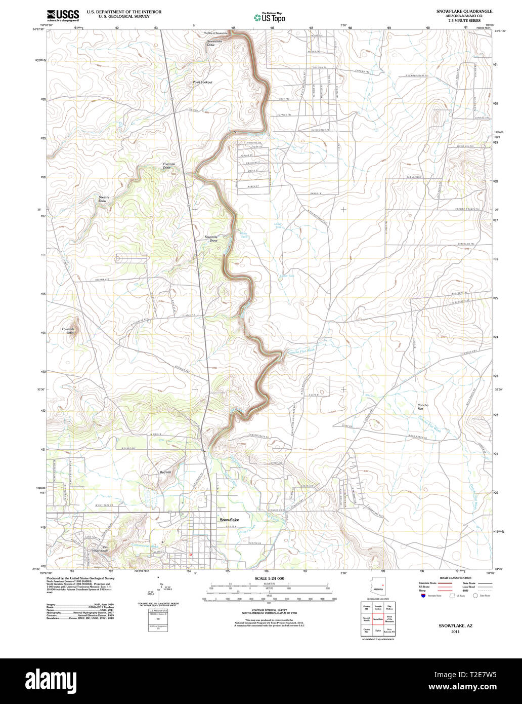 Snowflake arizona map hi-res stock photography and images - Alamy