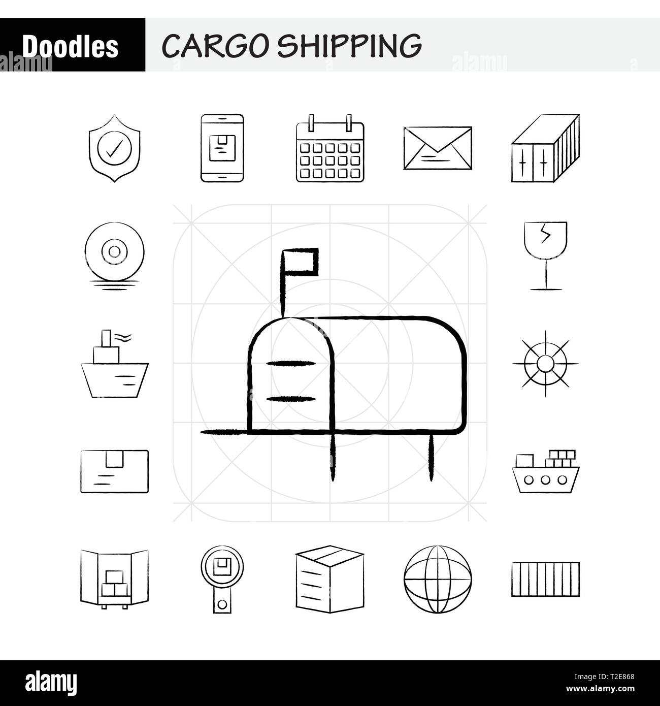 Cargo Shipping Hand Drawn Icon for Web, Print and Mobile UX/UI Kit ...