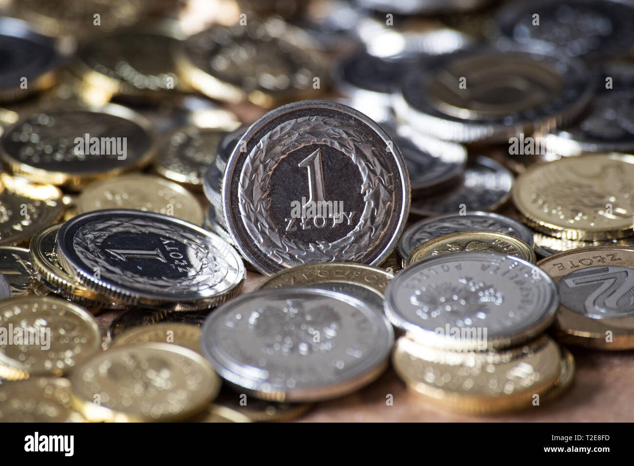 Polish coins currency Stock Photo - Alamy