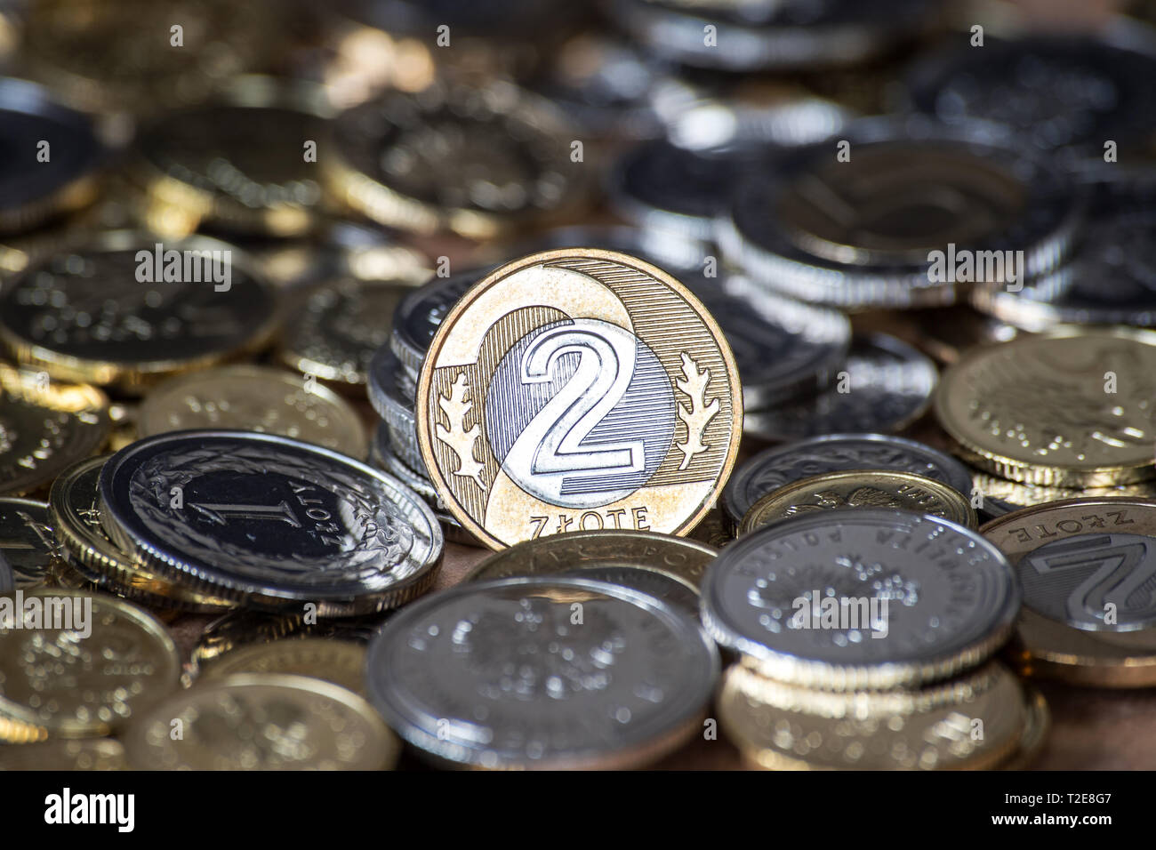 Polish coins currency Stock Photo - Alamy