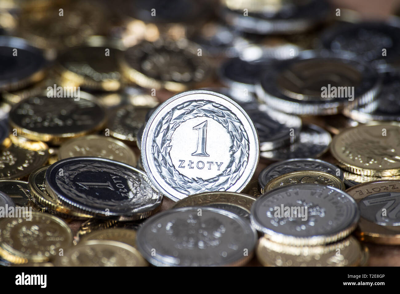 Polish coins currency Stock Photo - Alamy