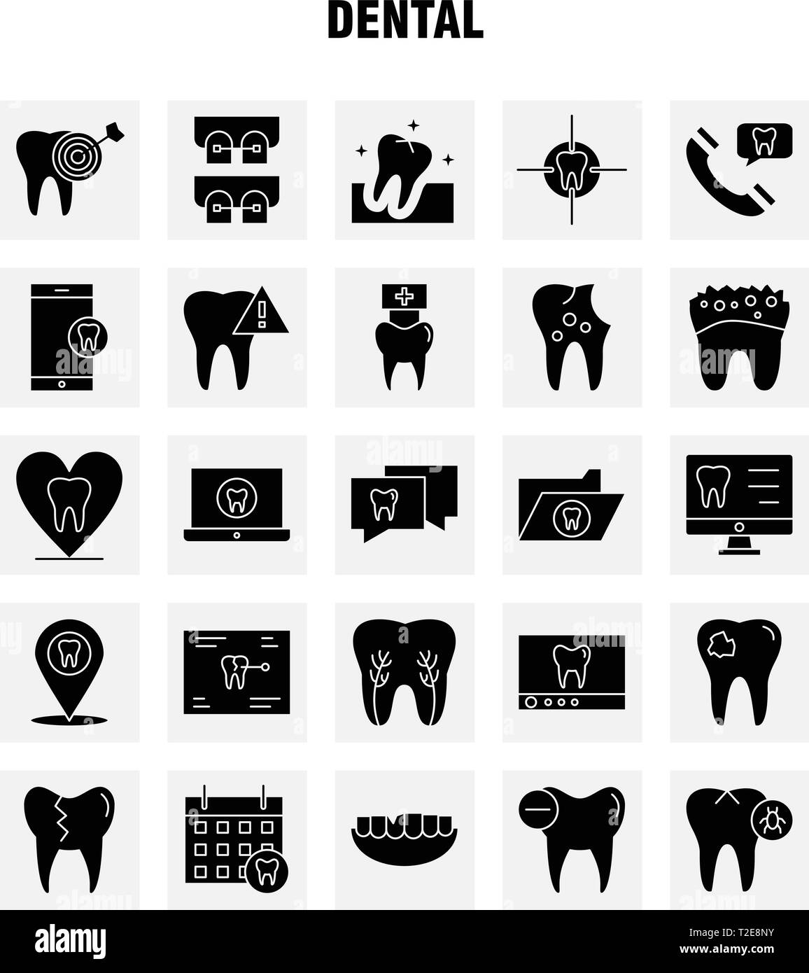 Dental Solid Glyph Icons Set For Infographics, Mobile UX/UI Kit And ...