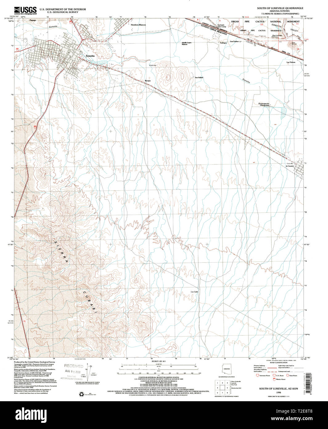USGS TOPO Map Arizona AZ South of Lukeville 313467 1996 24000 ...