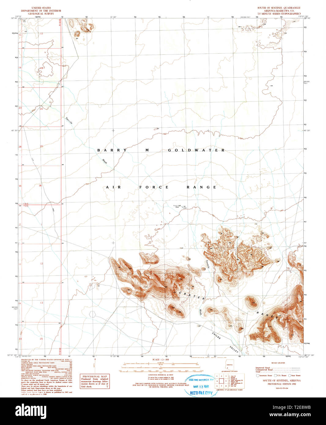 USGS TOPO Map Arizona AZ South of Sentinel 313471 1990 24000 ...