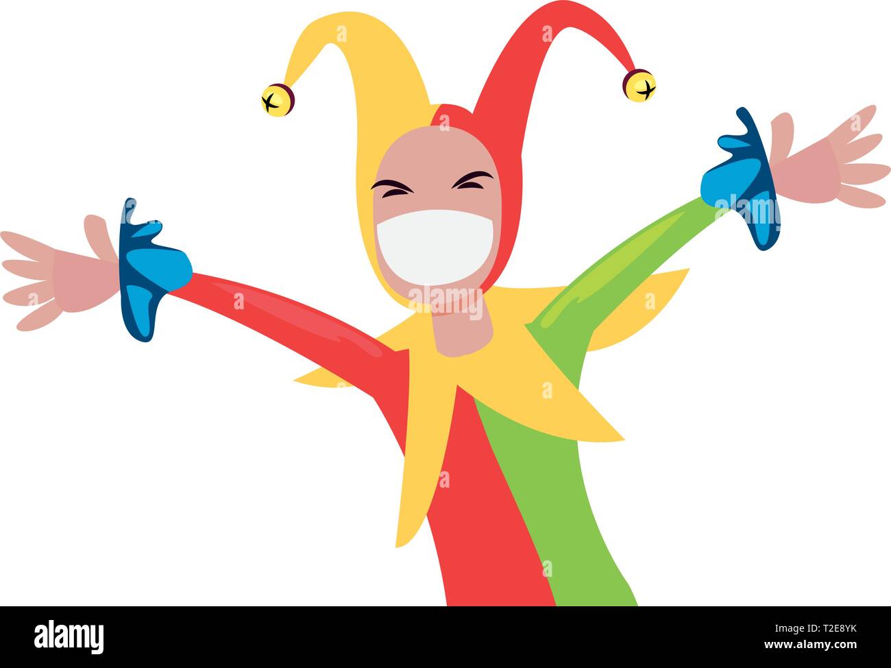 cheerful jester comic april fools day vector illustration Stock Vector ...