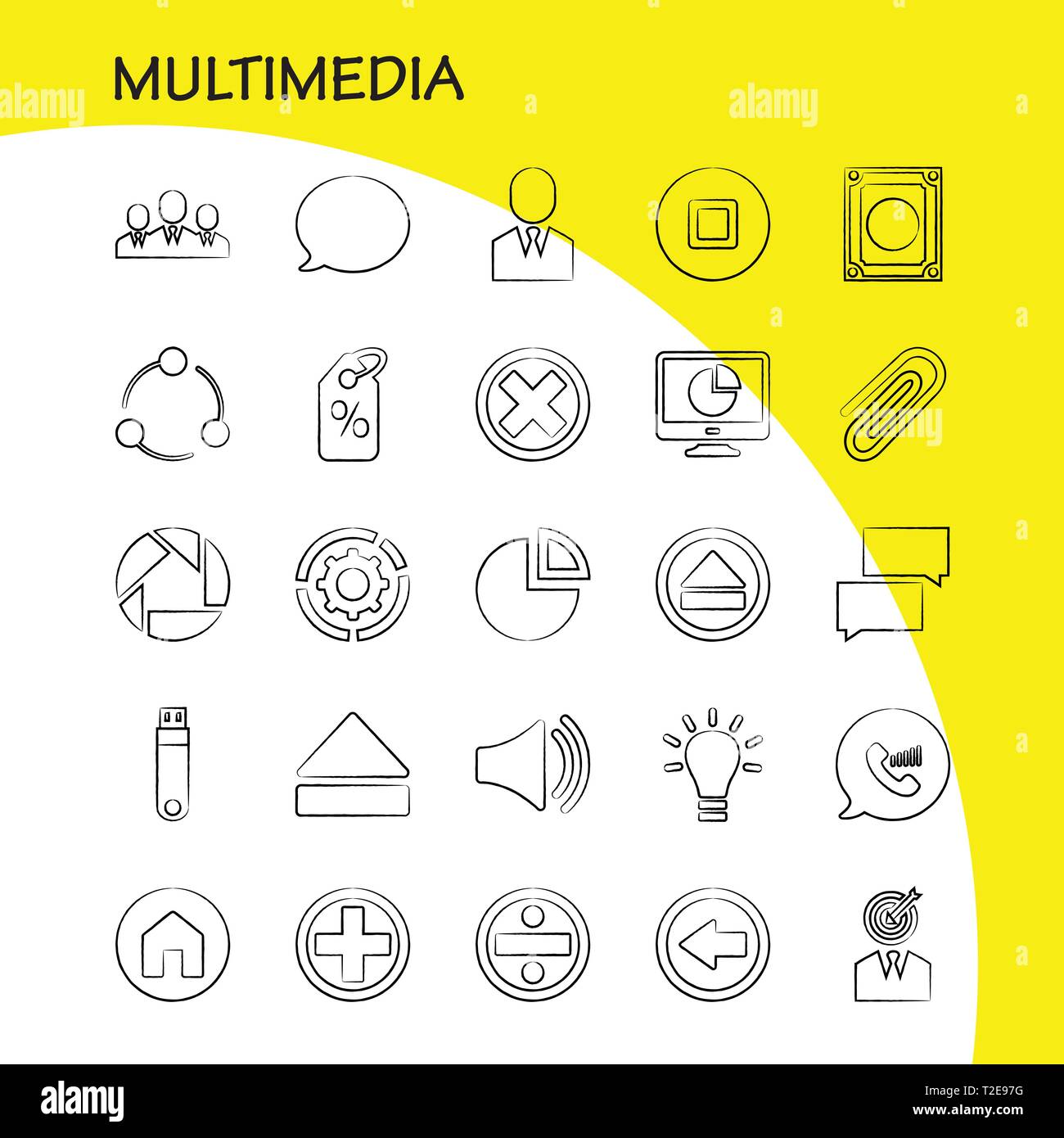 Multimedia Hand Drawn Icon for Web, Print and Mobile UX/UI Kit. Such as ...