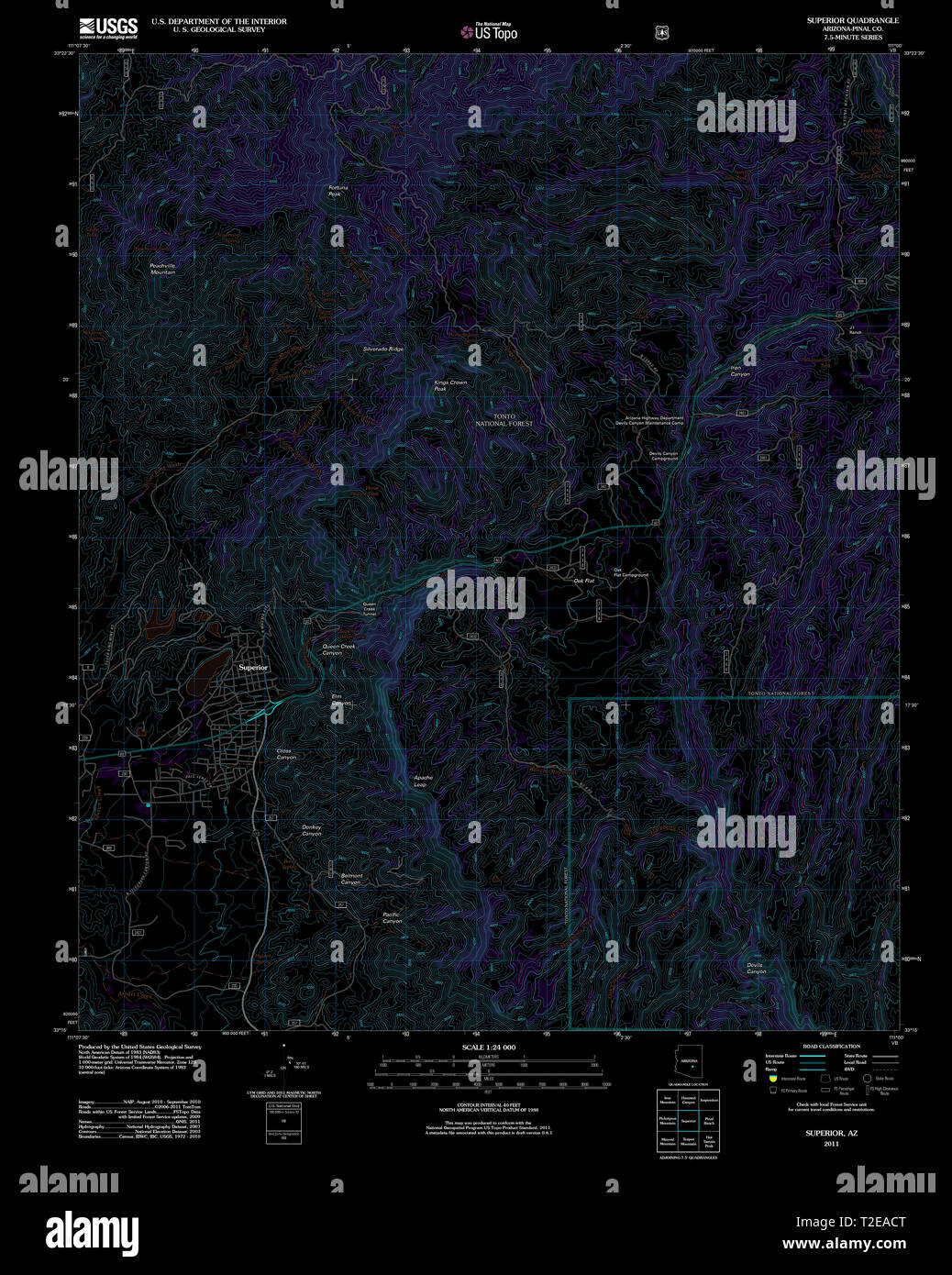 Superior arizona map hi-res stock photography and images - Alamy