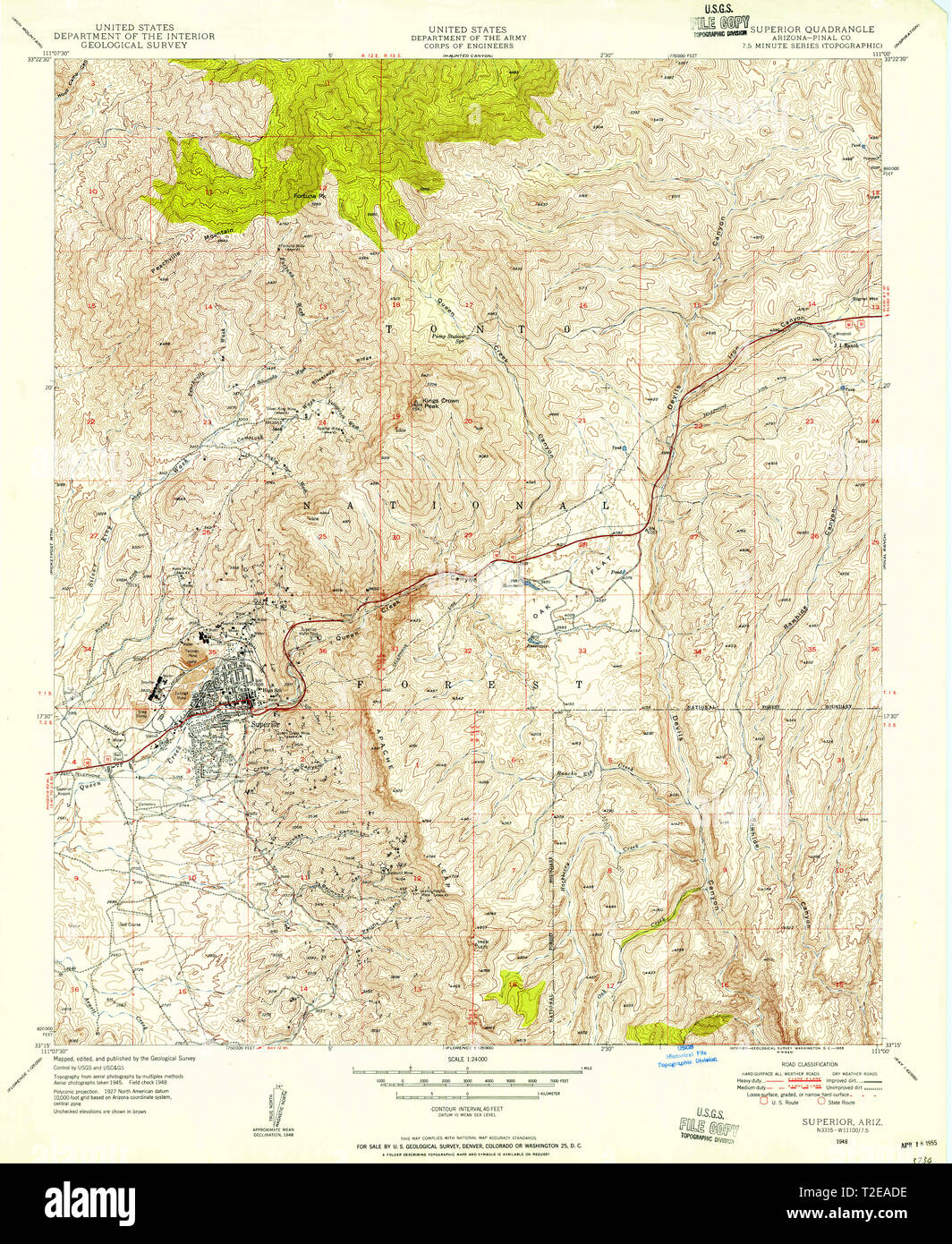 Superior arizona map hi-res stock photography and images - Alamy