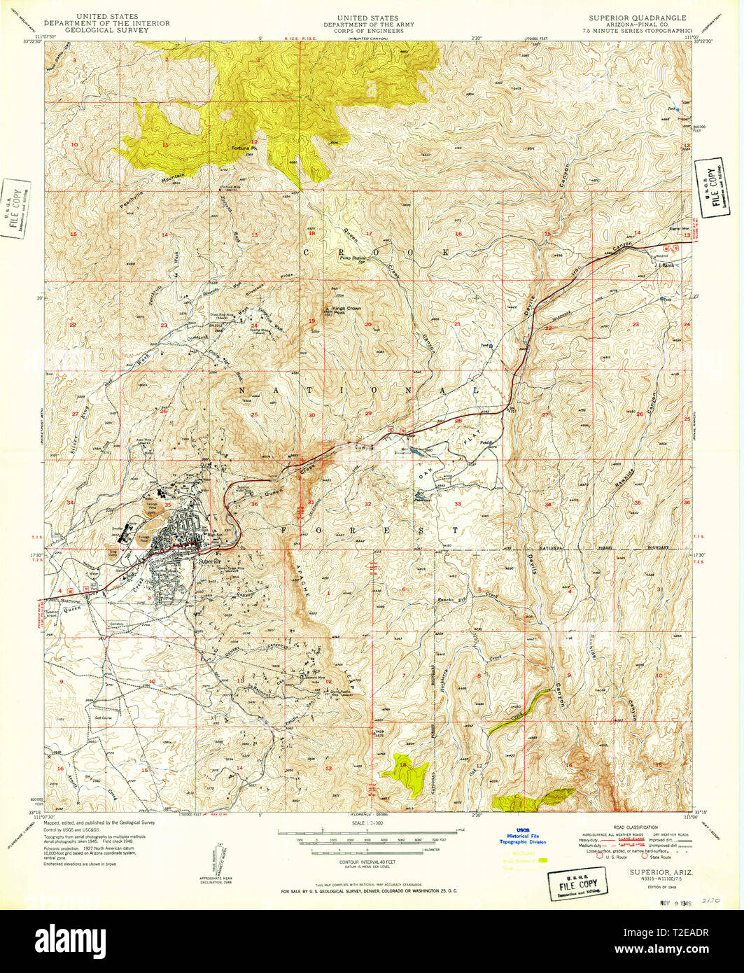 Superior arizona map hi-res stock photography and images - Alamy