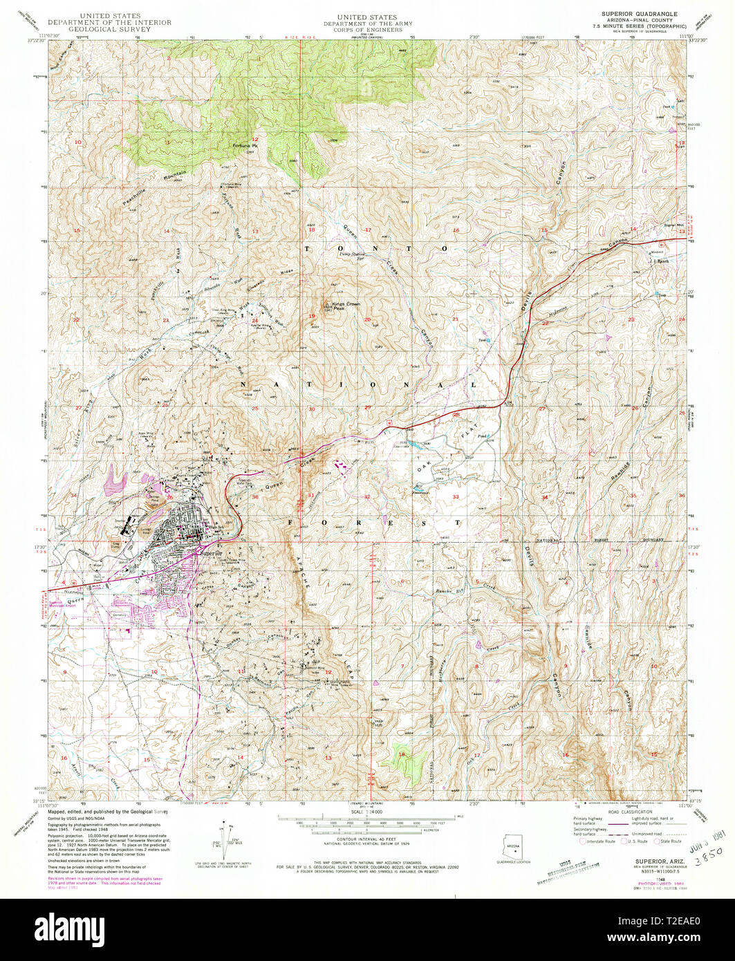 Superior arizona map hi-res stock photography and images - Alamy