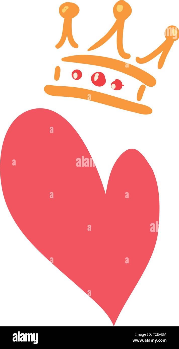 love heart crown on white background vector illustration Stock Vector ...