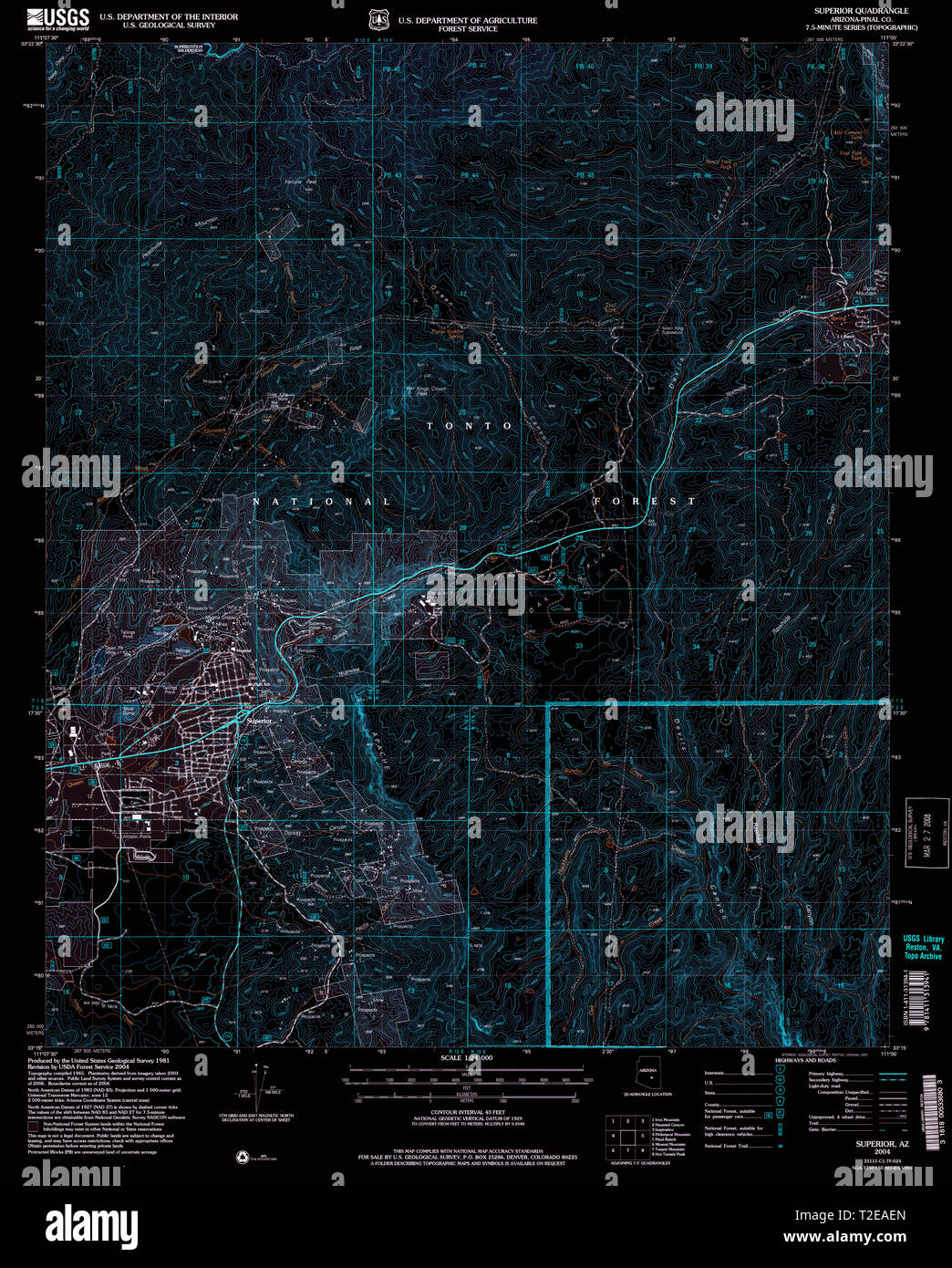 Superior arizona map hi-res stock photography and images - Alamy