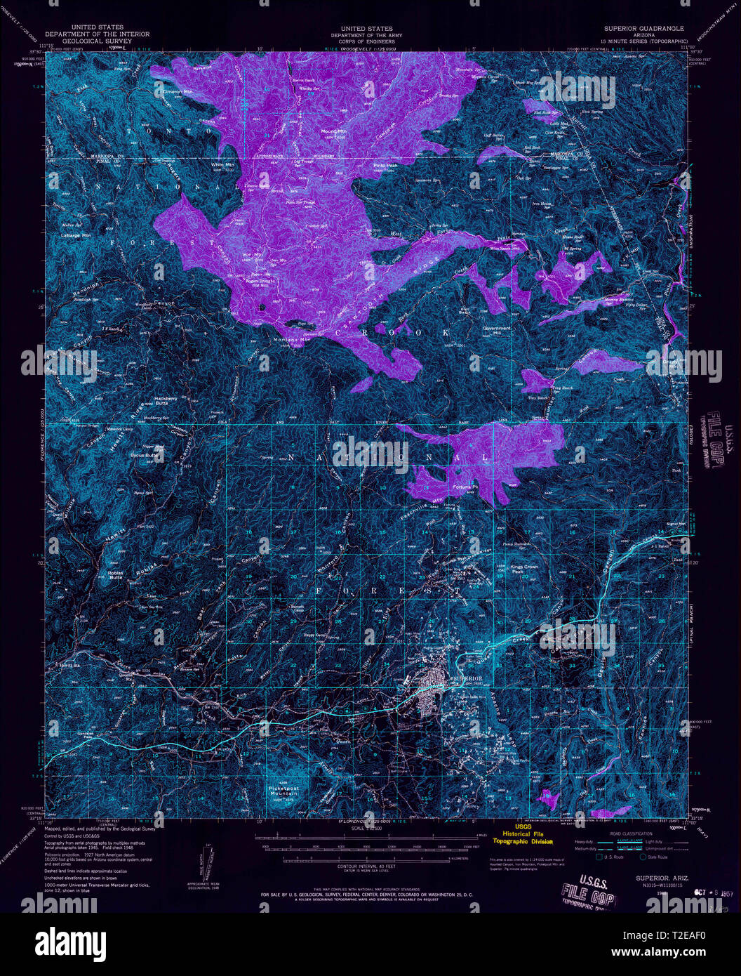 Superior arizona map hi-res stock photography and images - Alamy
