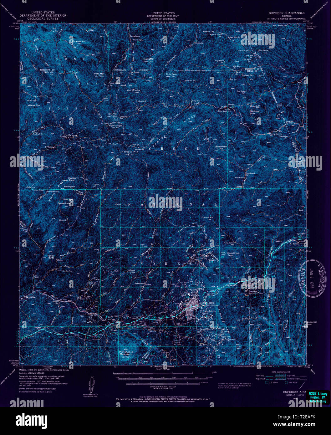 Superior arizona map hi-res stock photography and images - Alamy