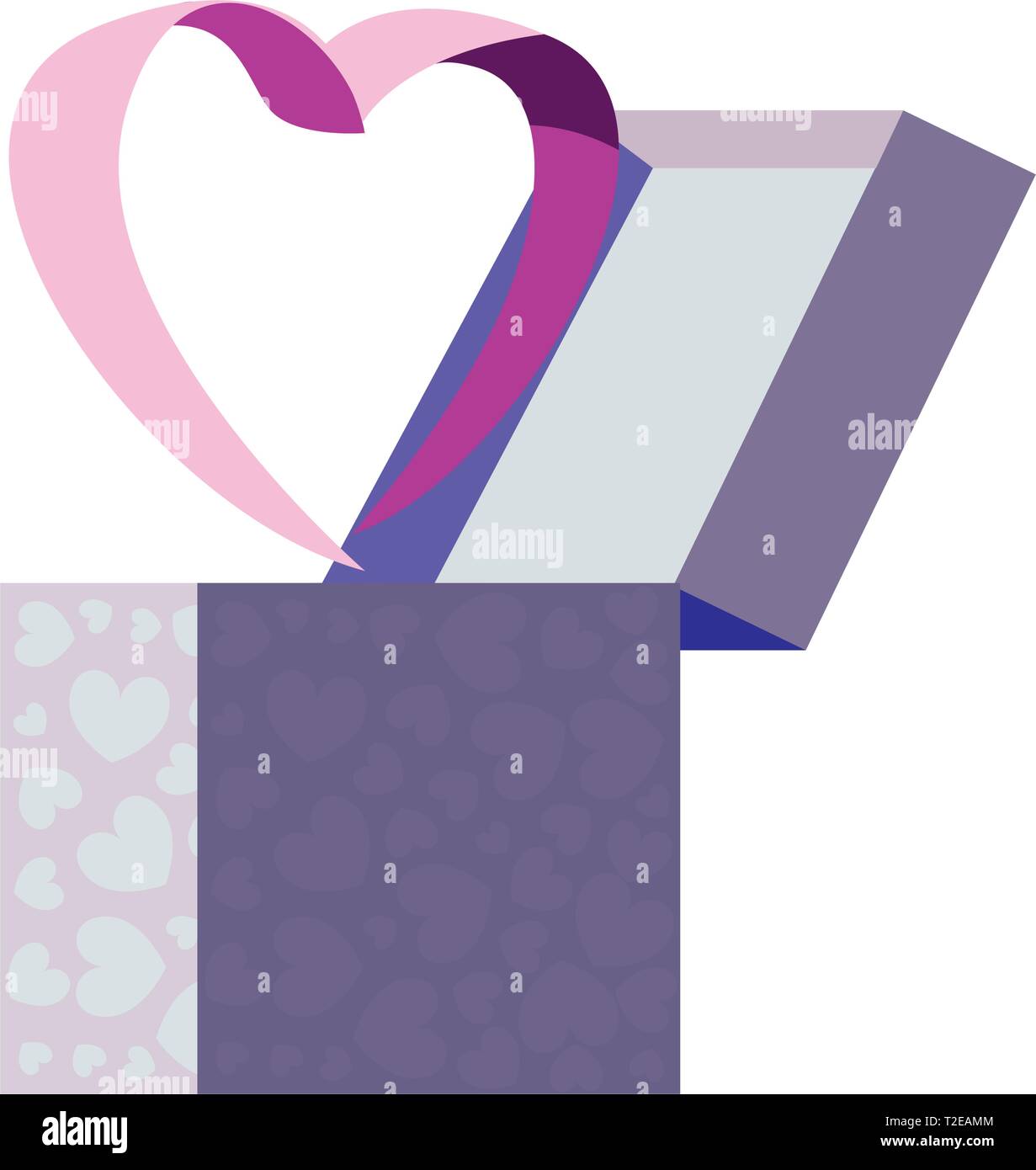 gift box love heart romantic vector illustration Stock Vector Image ...
