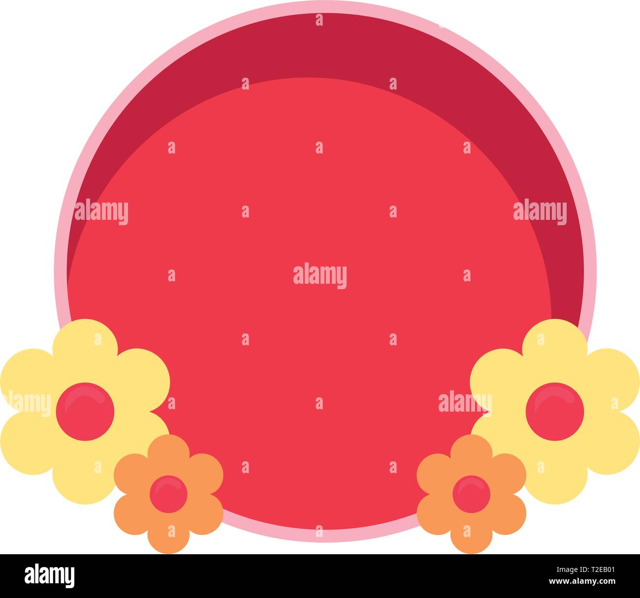 flowers badge decoration empty template vector illustration Stock ...