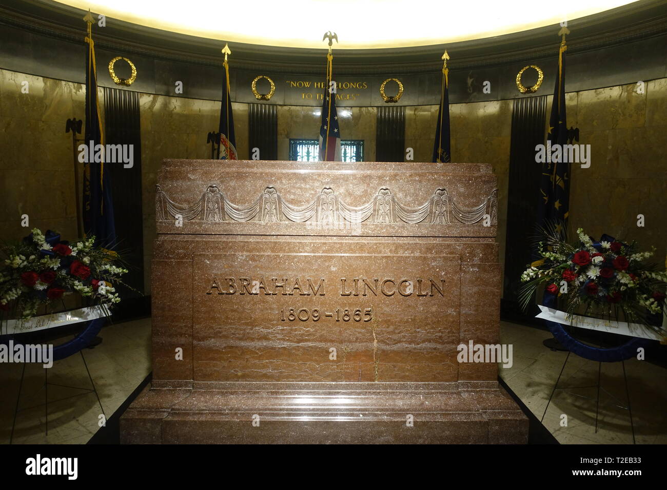 President Abraham Lincolns below ground crypt in Springfield Ill Stock ...
