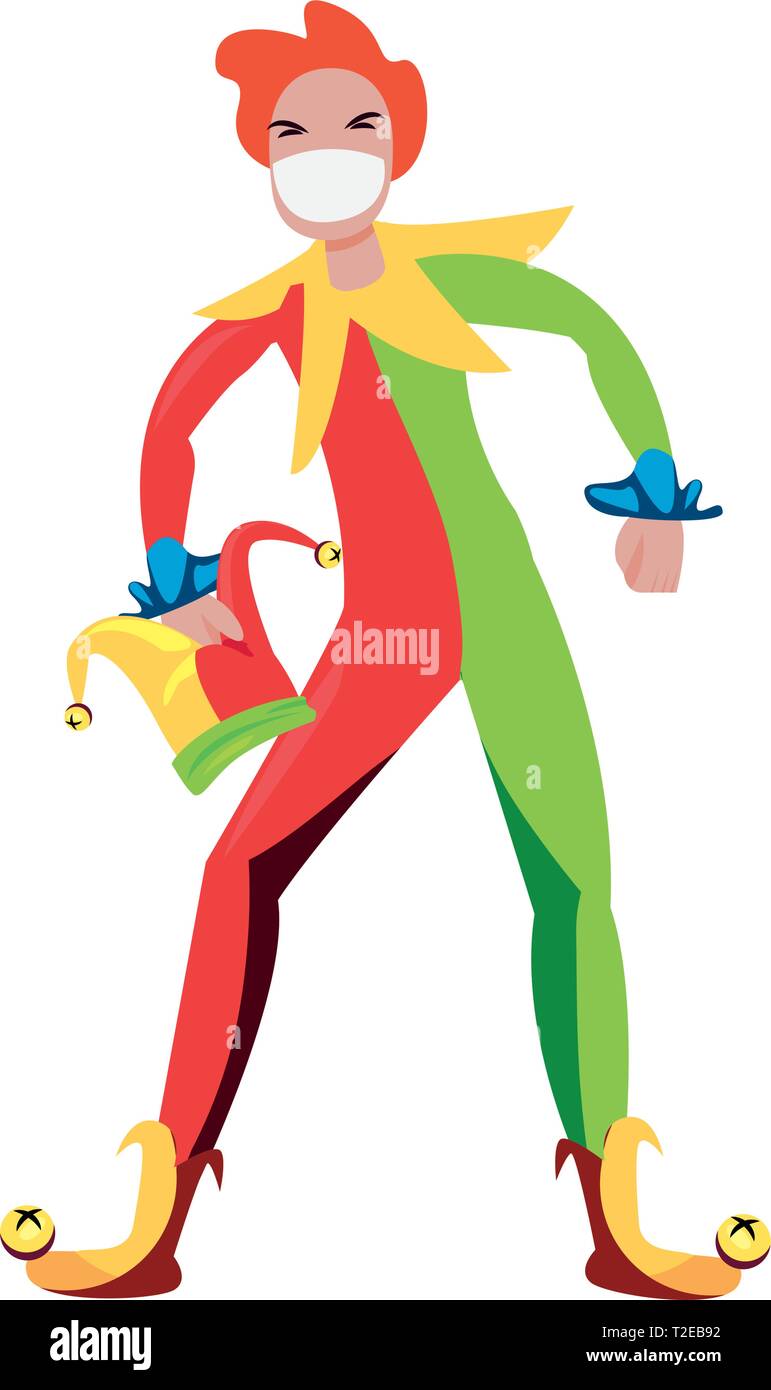 cheerful jester comic april fools day vector illustration Stock Vector ...
