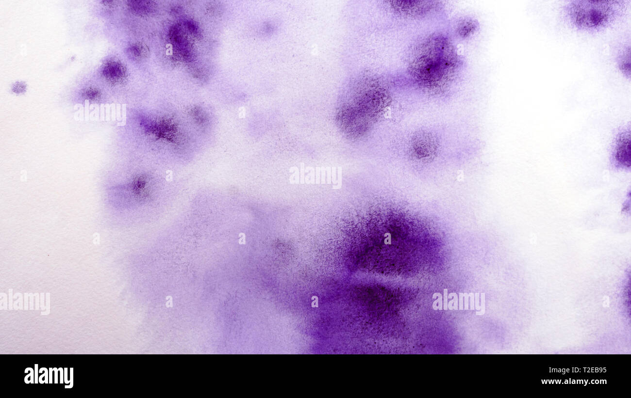 Abstract watercolor hand painting. Textural background. Purple color ...