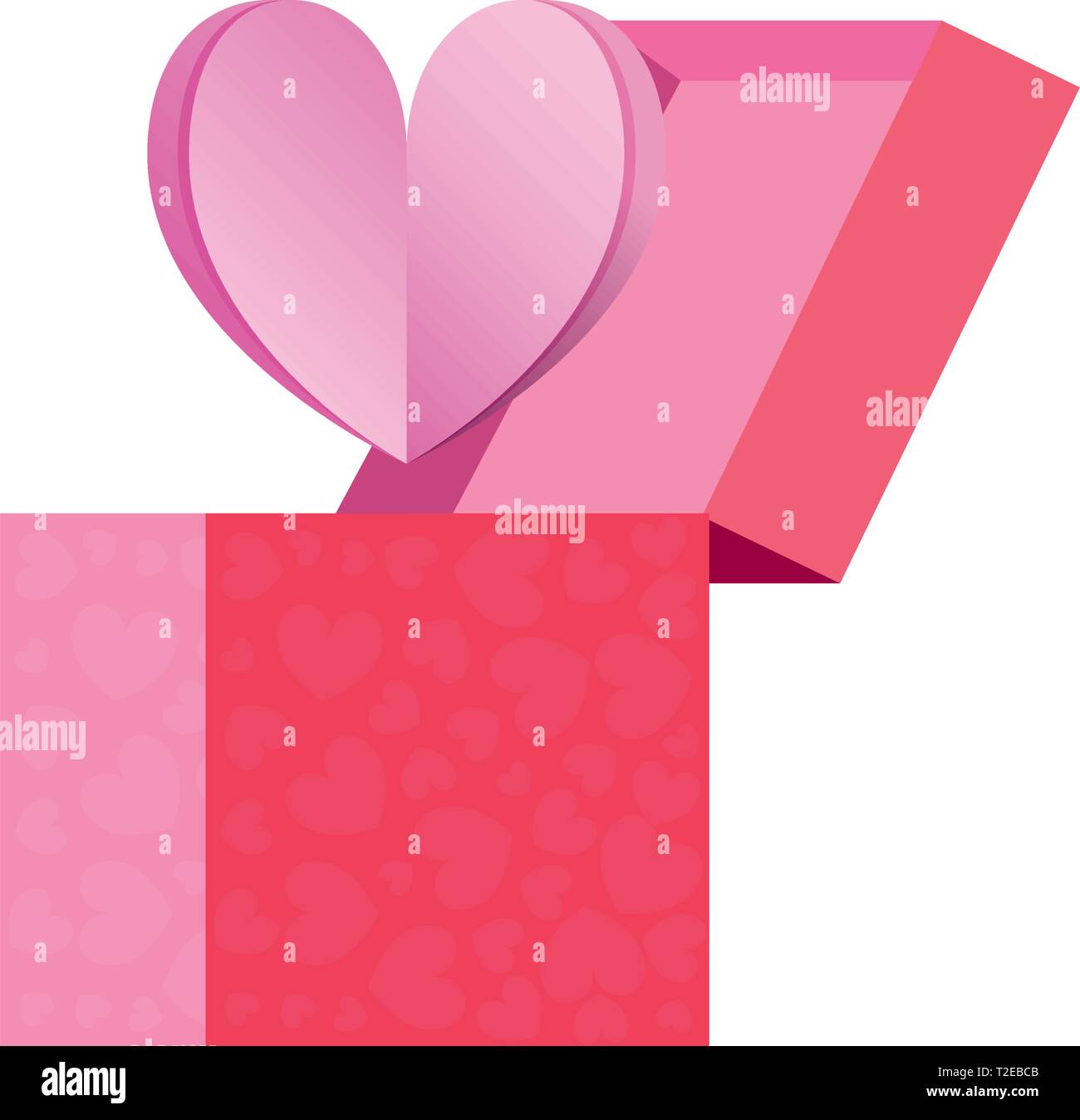 gift box love heart romantic vector illustration Stock Vector Image ...