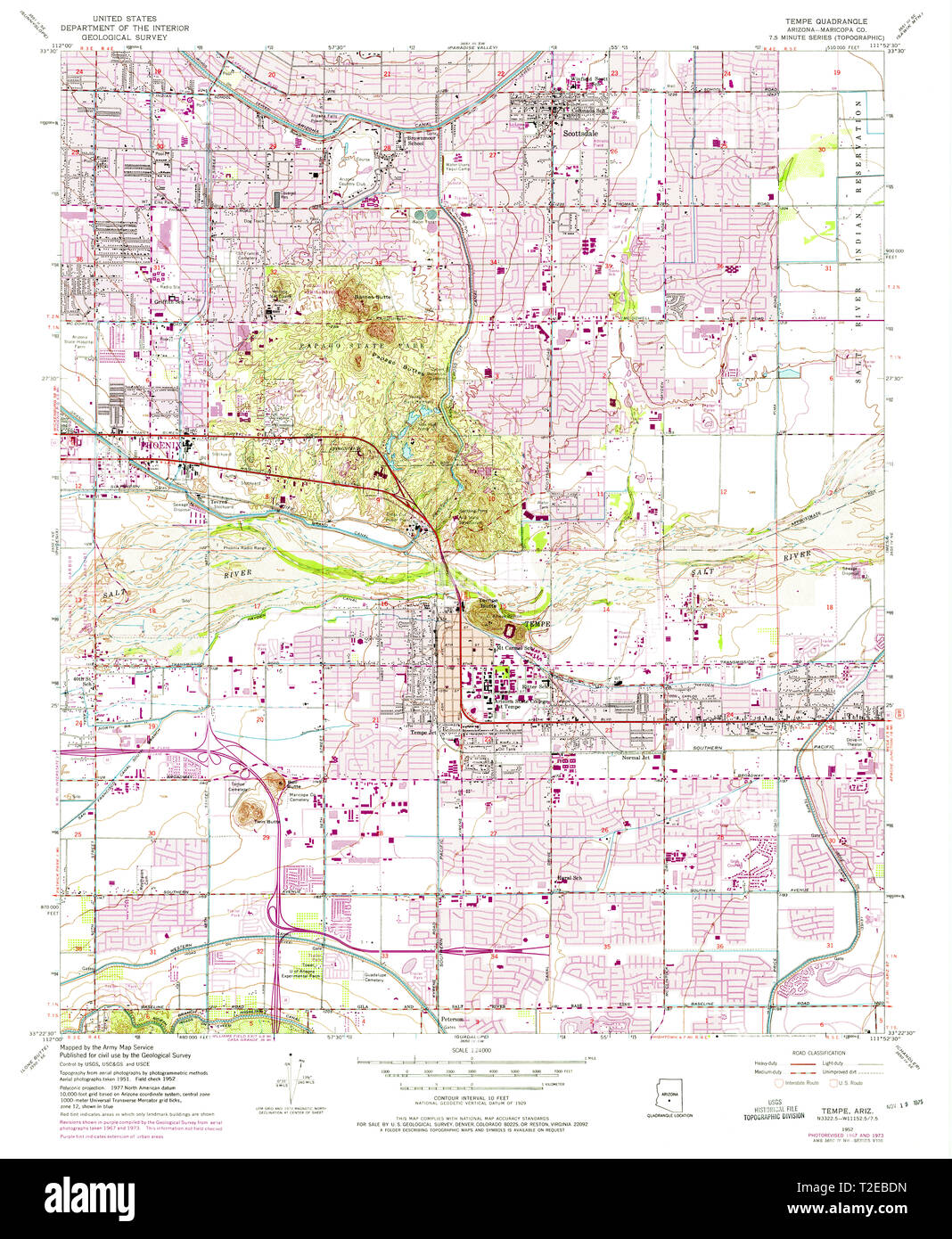 Map of tempe Cut Out Stock Images & Pictures - Alamy