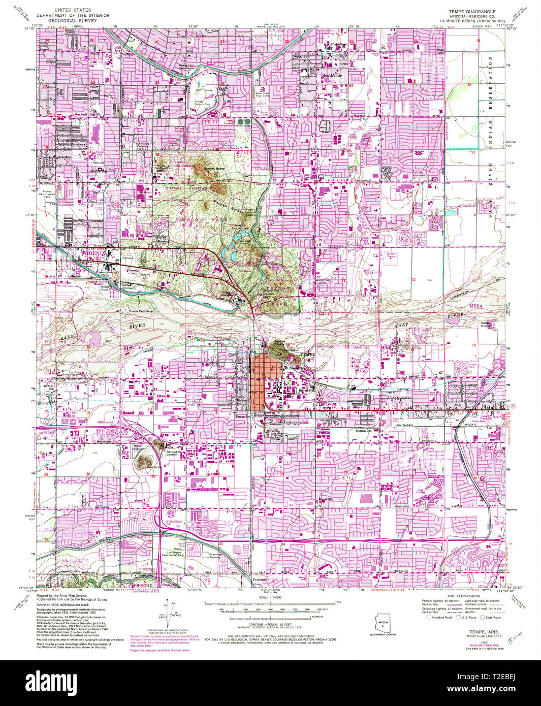 Map of tempe Cut Out Stock Images & Pictures - Alamy