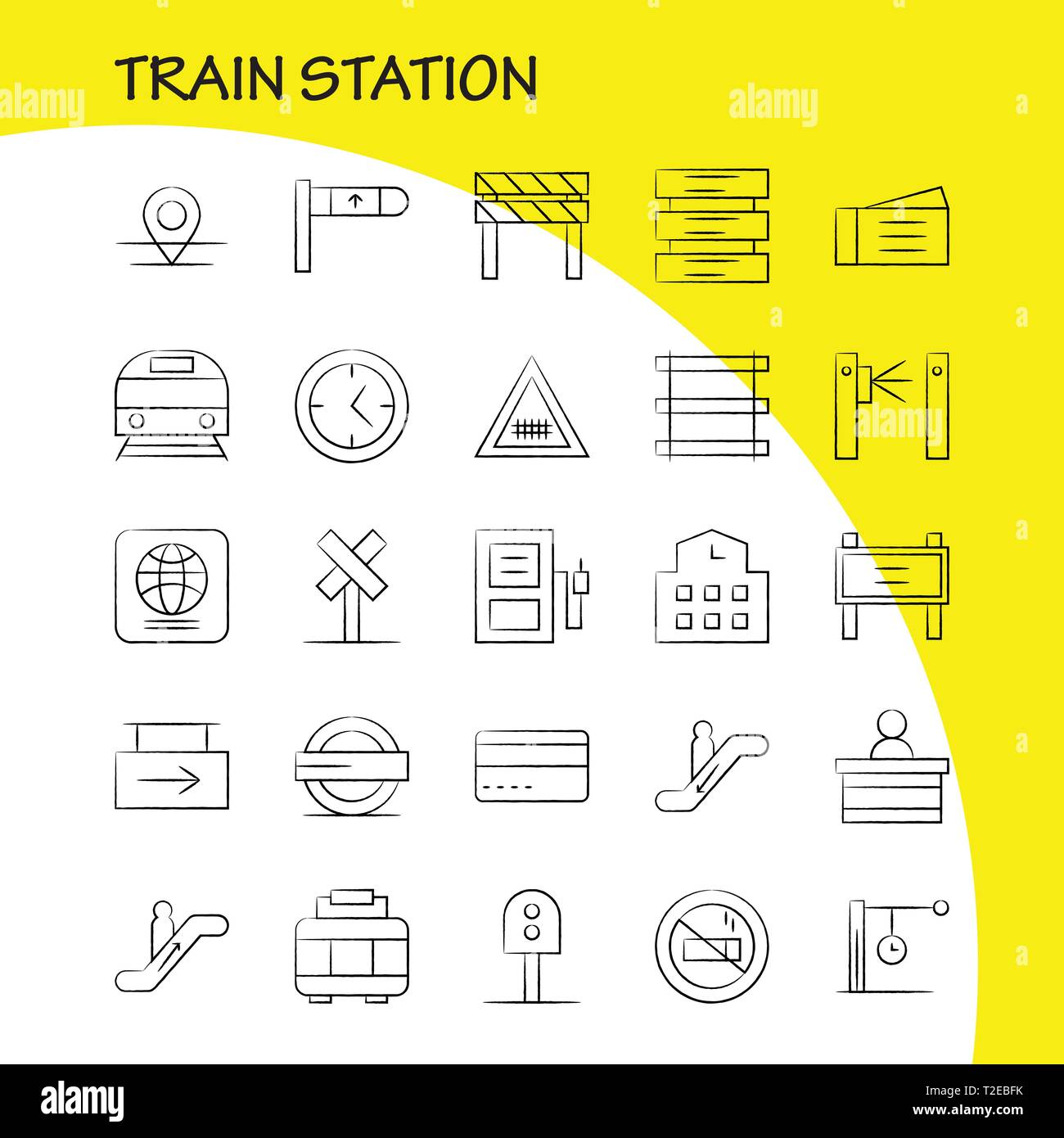 Railroad station sign board Stock Vector Images - Alamy