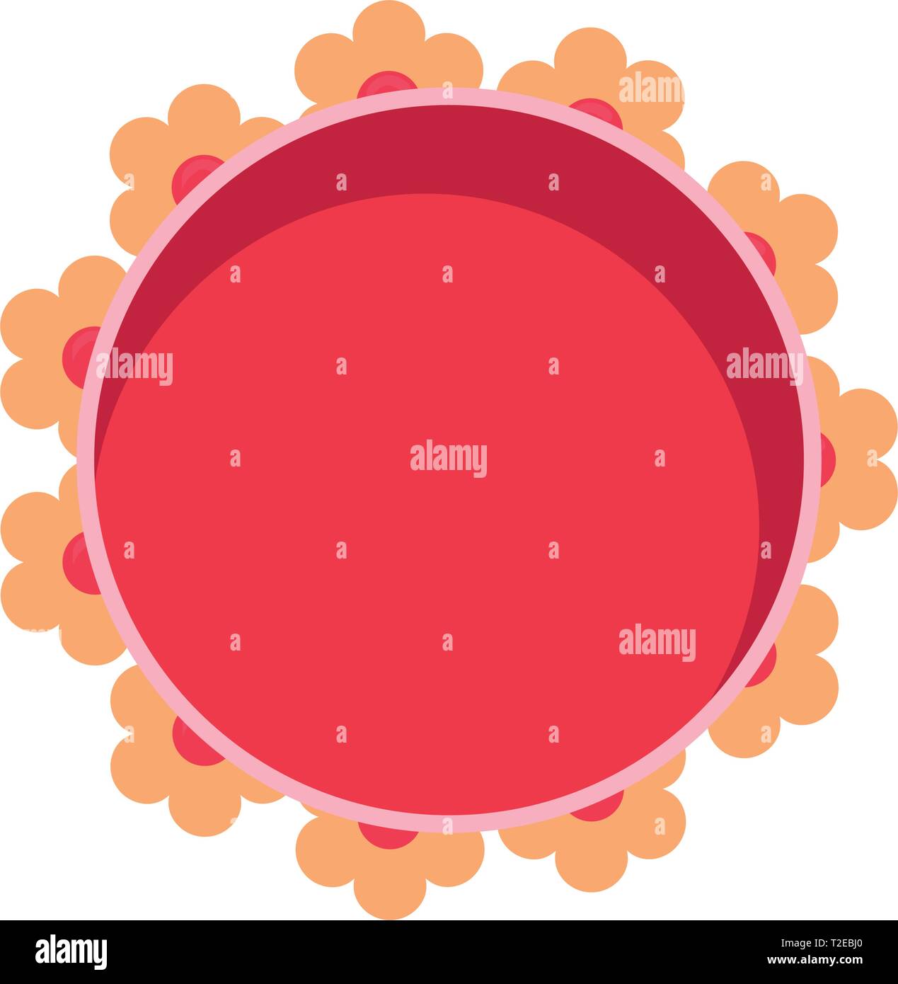 flowers badge decoration empty template vector illustration Stock ...