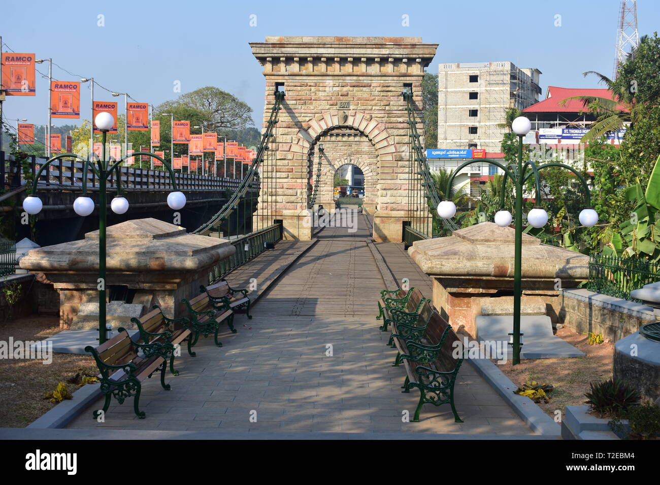Suspension bridge kollam hi-res stock photography and images - Alamy
