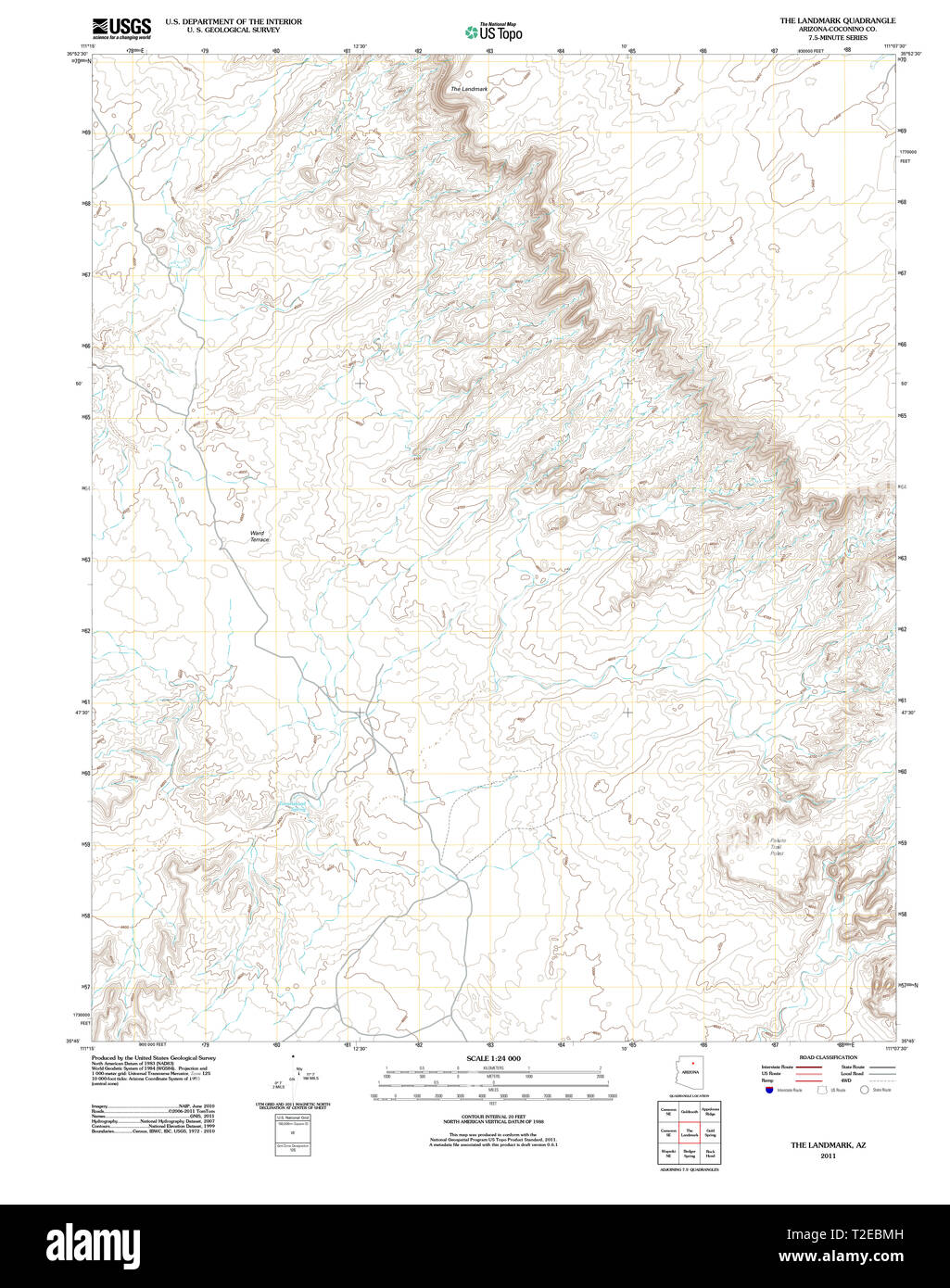 USGS TOPO Map Arizona AZ The Landmark 20111031 TM Restoration Stock ...