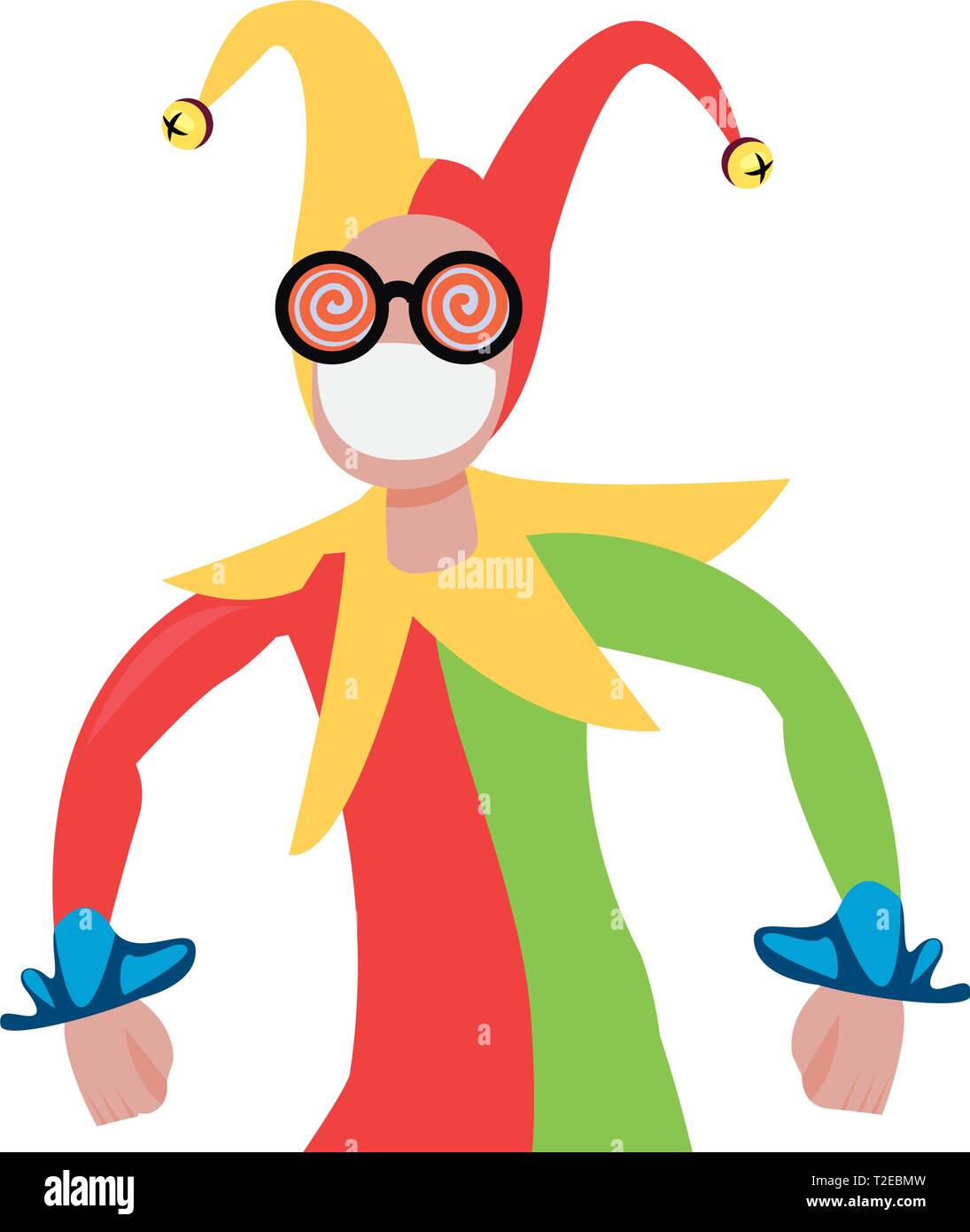 cheerful jester comic april fools day vector illustration Stock Vector ...