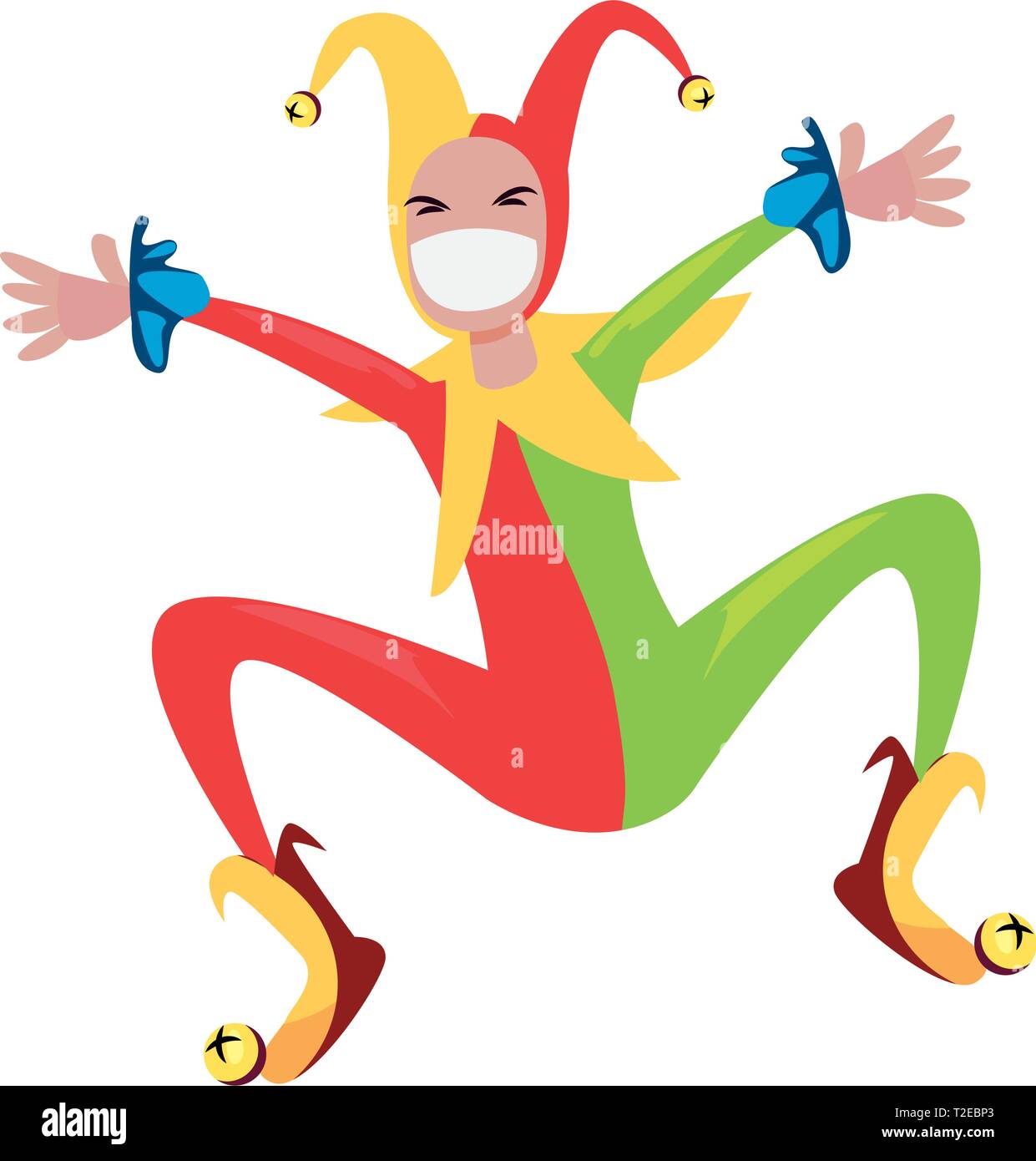 cheerful jester comic april fools day vector illustration Stock Vector ...