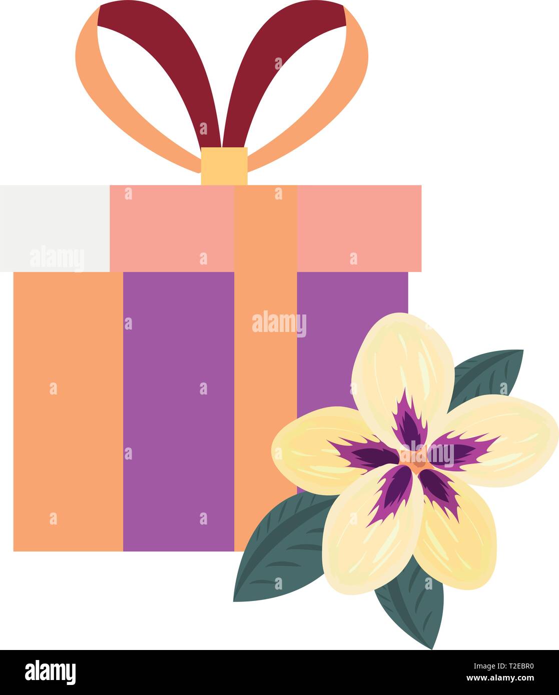 gift box flower white background vector illustration Stock Vector Image ...