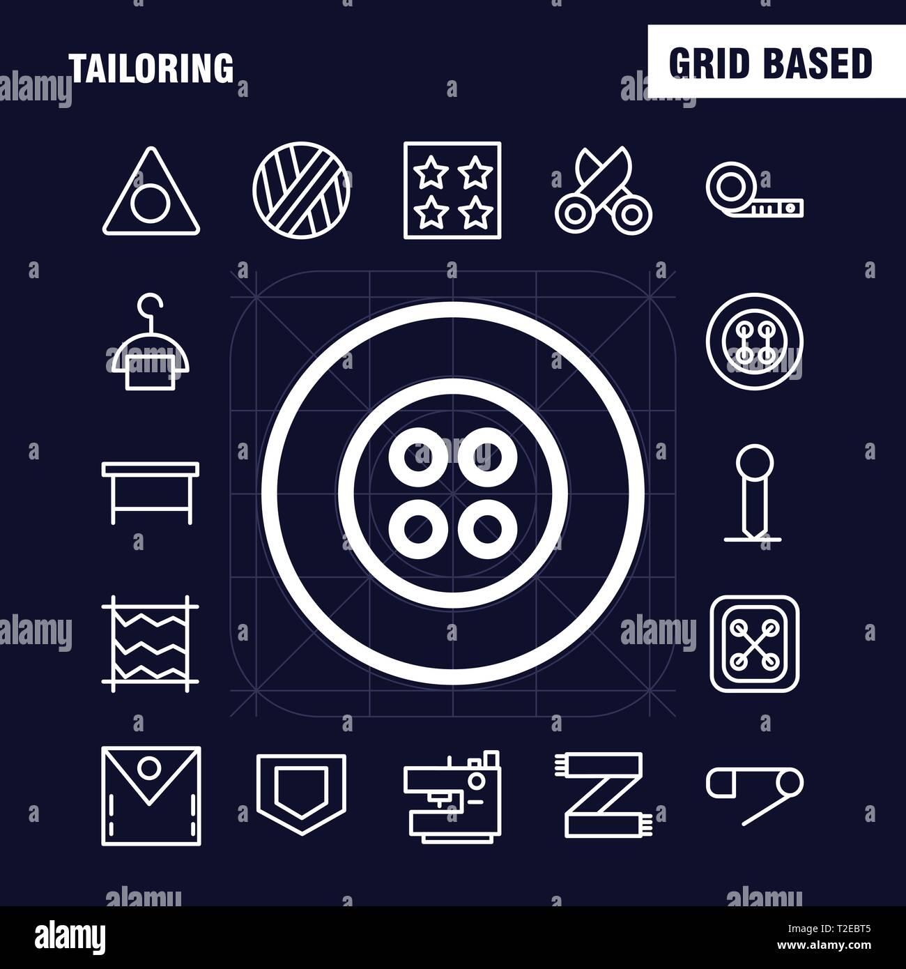 Tailoring Line Icon Pack For Designers And Developers. Icons Of Knit ...
