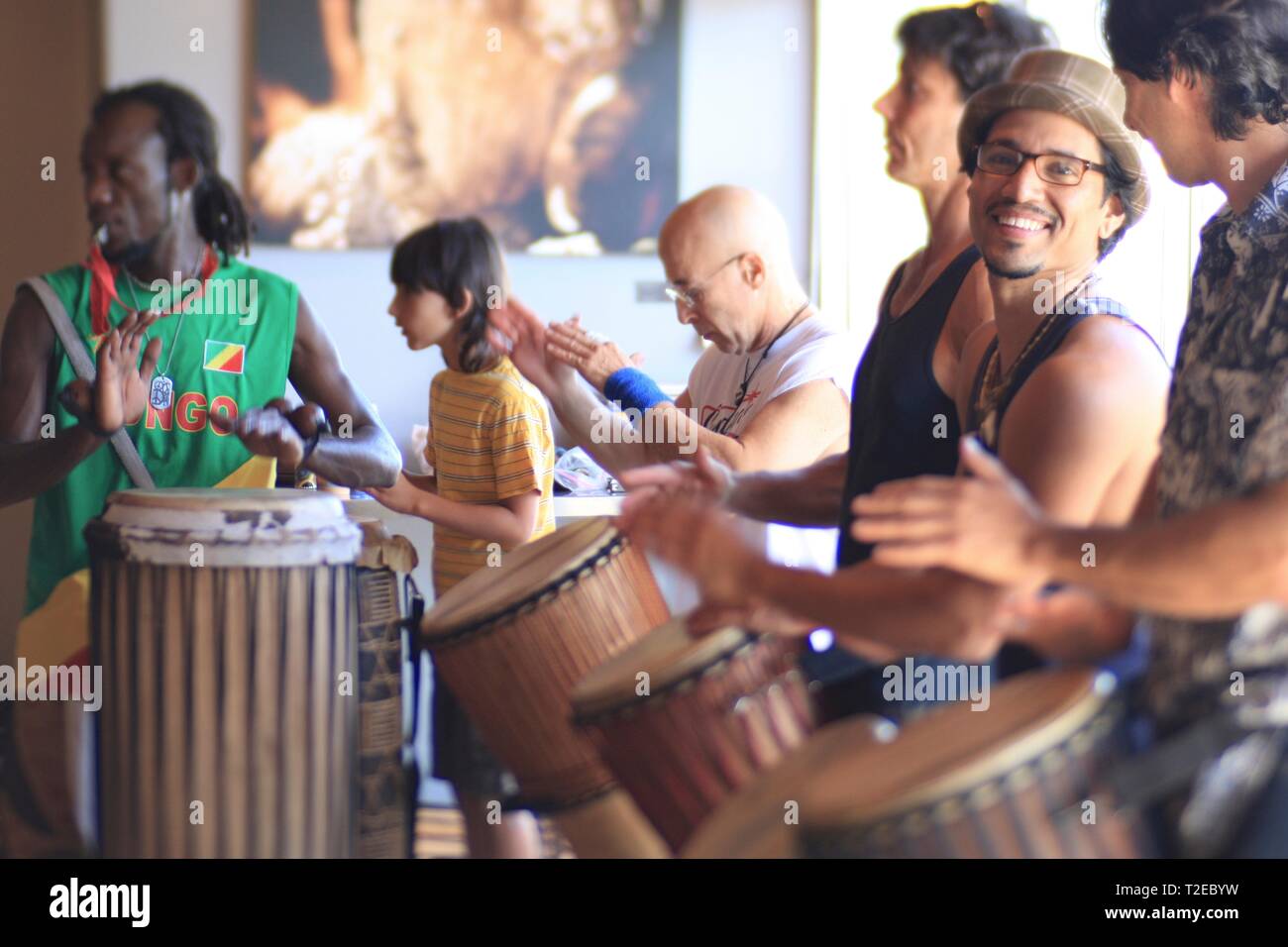 Congolese drumming hi-res stock photography and images - Alamy