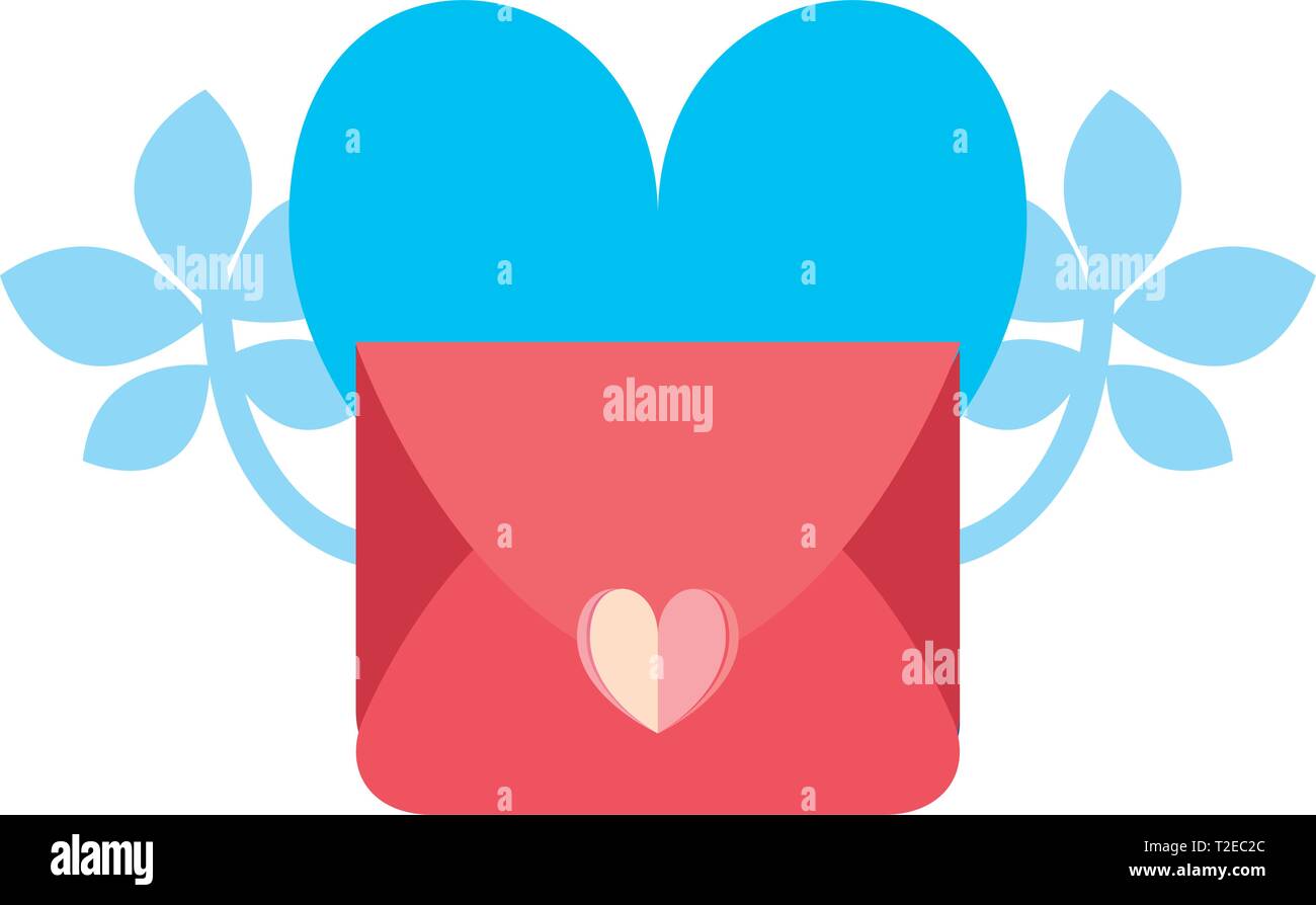 romantic mail flowers decoration vector illustration Stock Vector Image ...